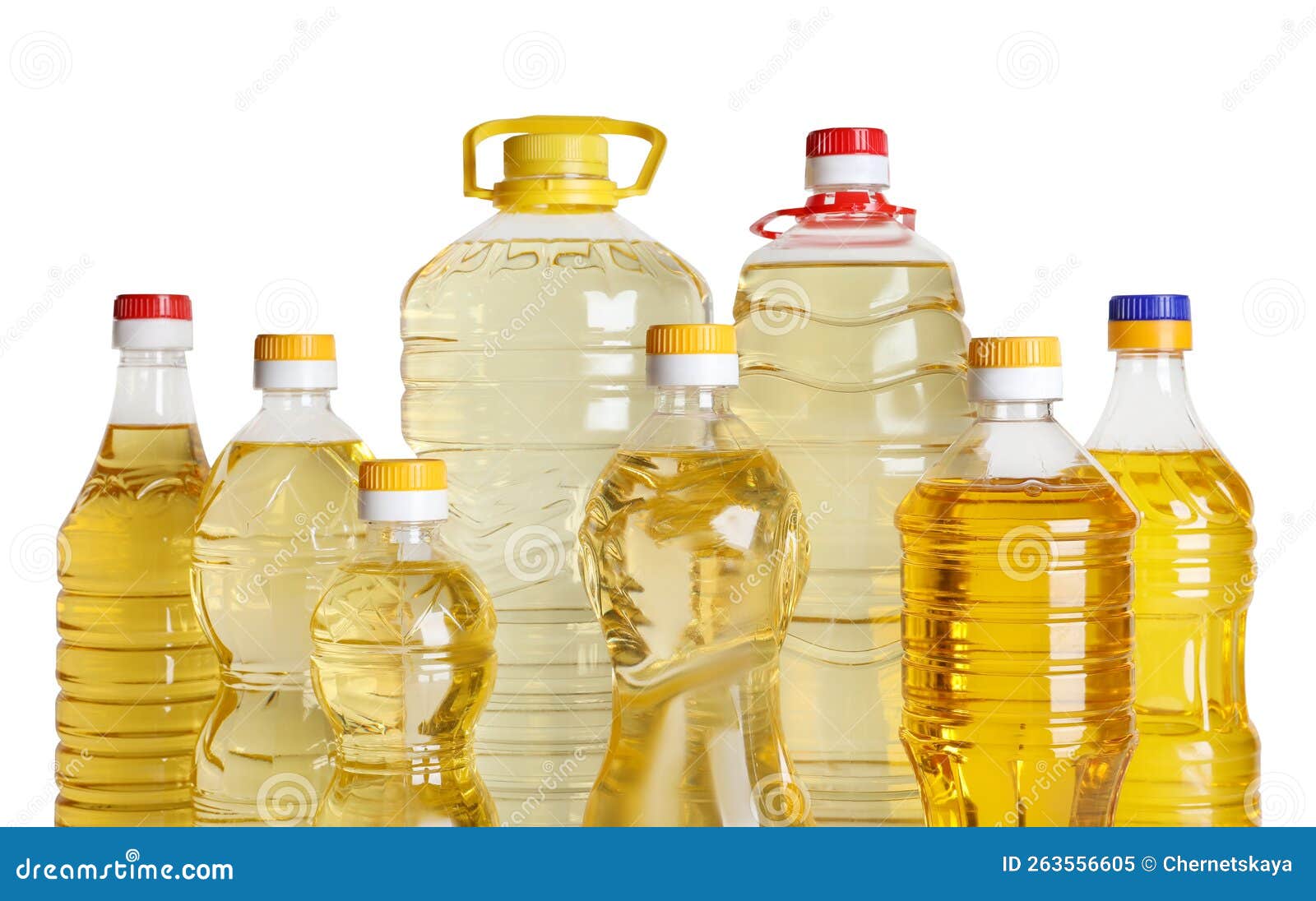 Bottles of Cooking Oil on White Background Stock Image - Image of ...