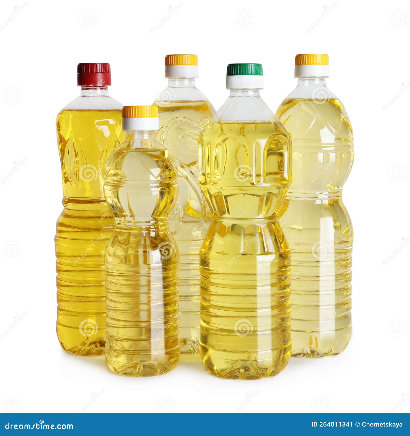 Bottles of Cooking Oil on White Background Stock Image - Image of ...