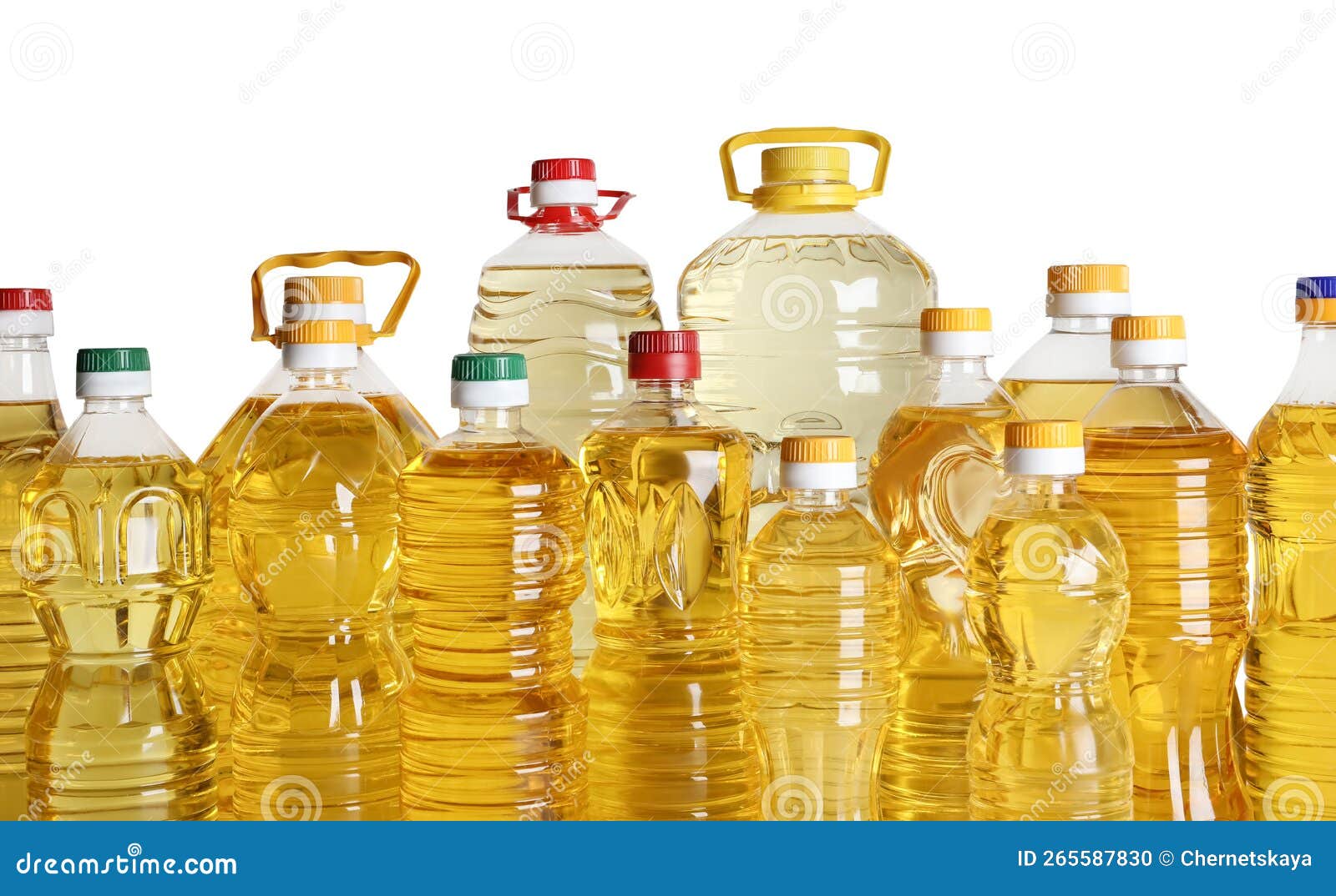 Bottles of Cooking Oil on White Background Stock Photo - Image of ...
