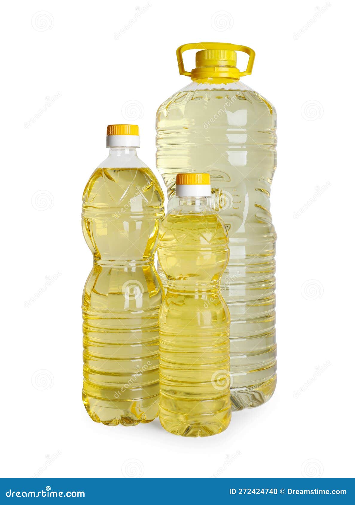 Bottles of Cooking Oil on White Background Stock Photo - Image of ...