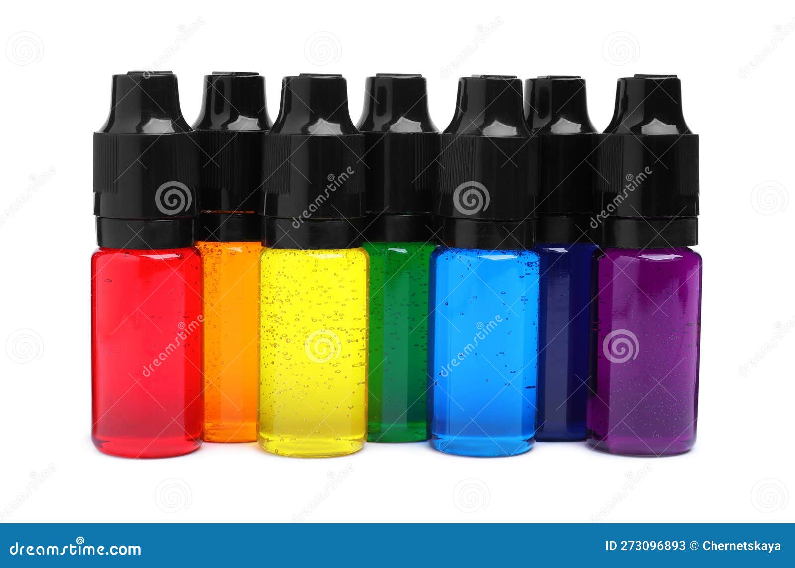 Bottles with Different Food Coloring on White Background Stock Image ...