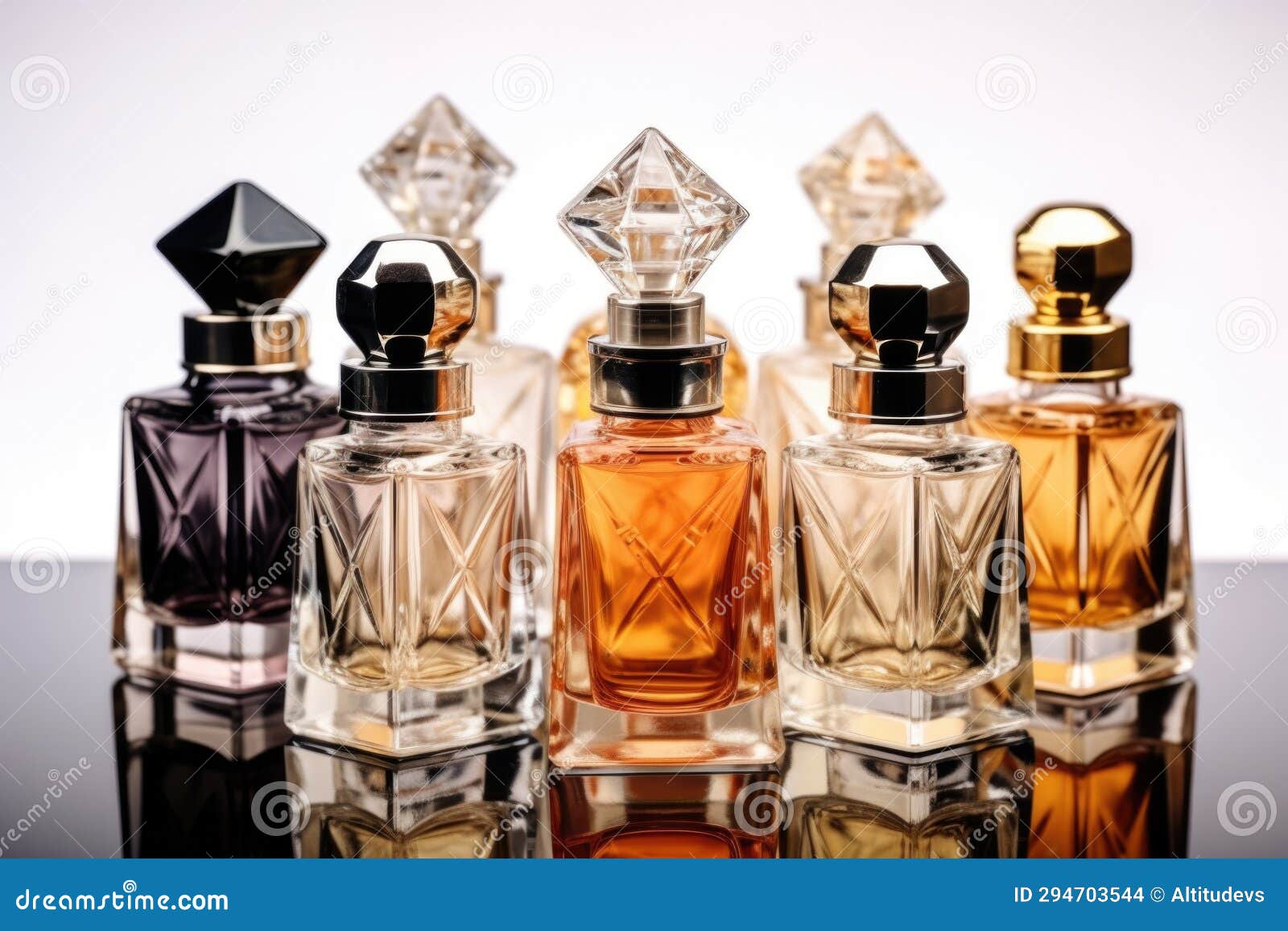 Bottles of Different Shapes and Sizes Used for Perfume Stock Photo ...