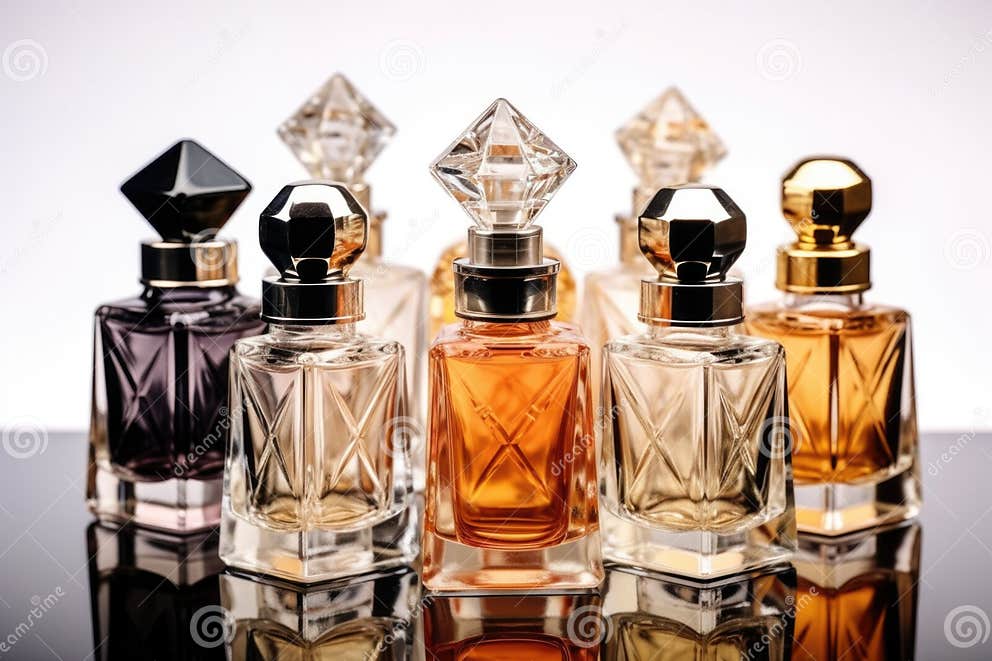 Bottles of Different Shapes and Sizes Used for Perfume Stock Photo ...