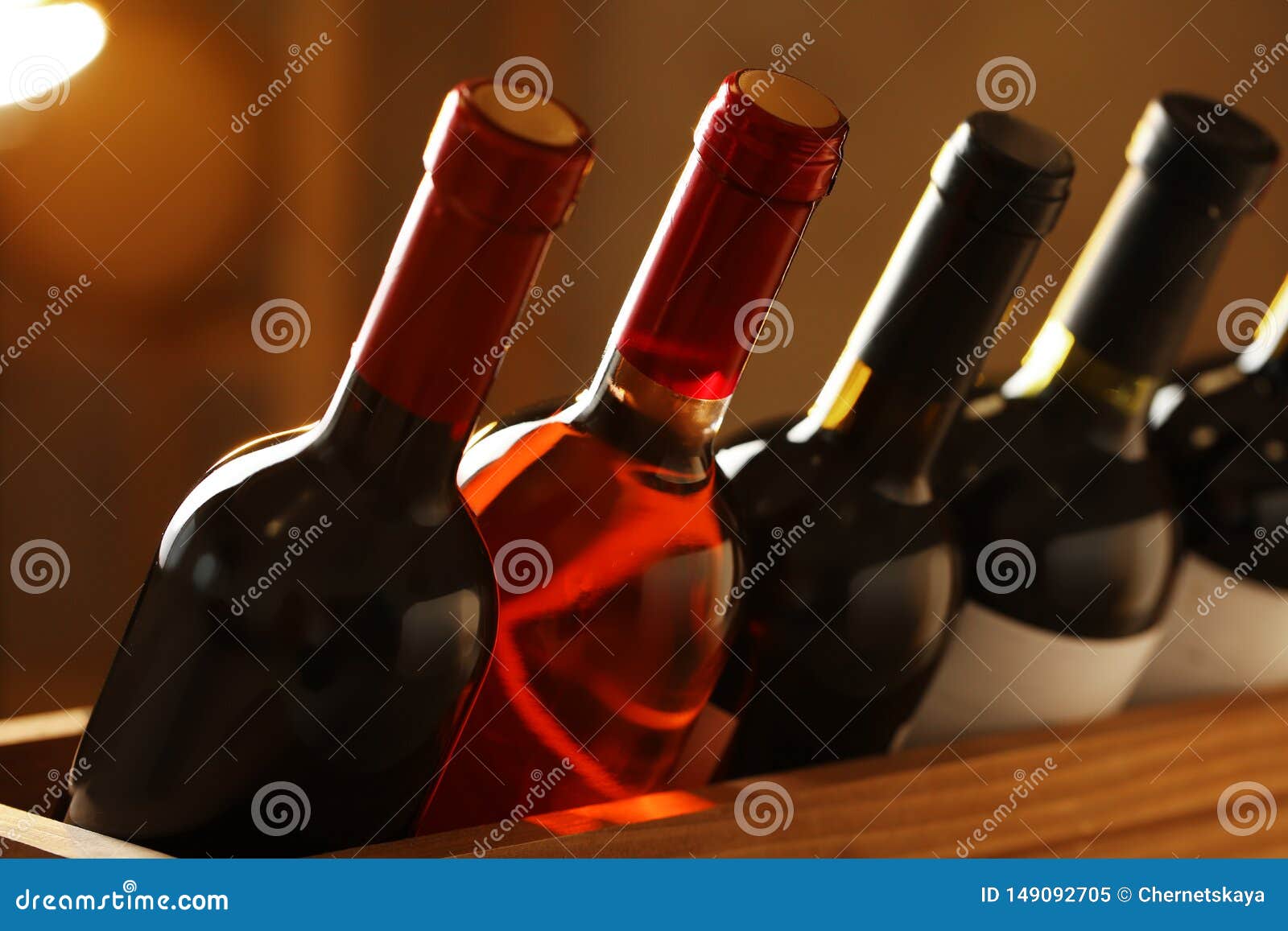 Bottles of Different Wines. Expensive Collection Stock Image - Image of ...