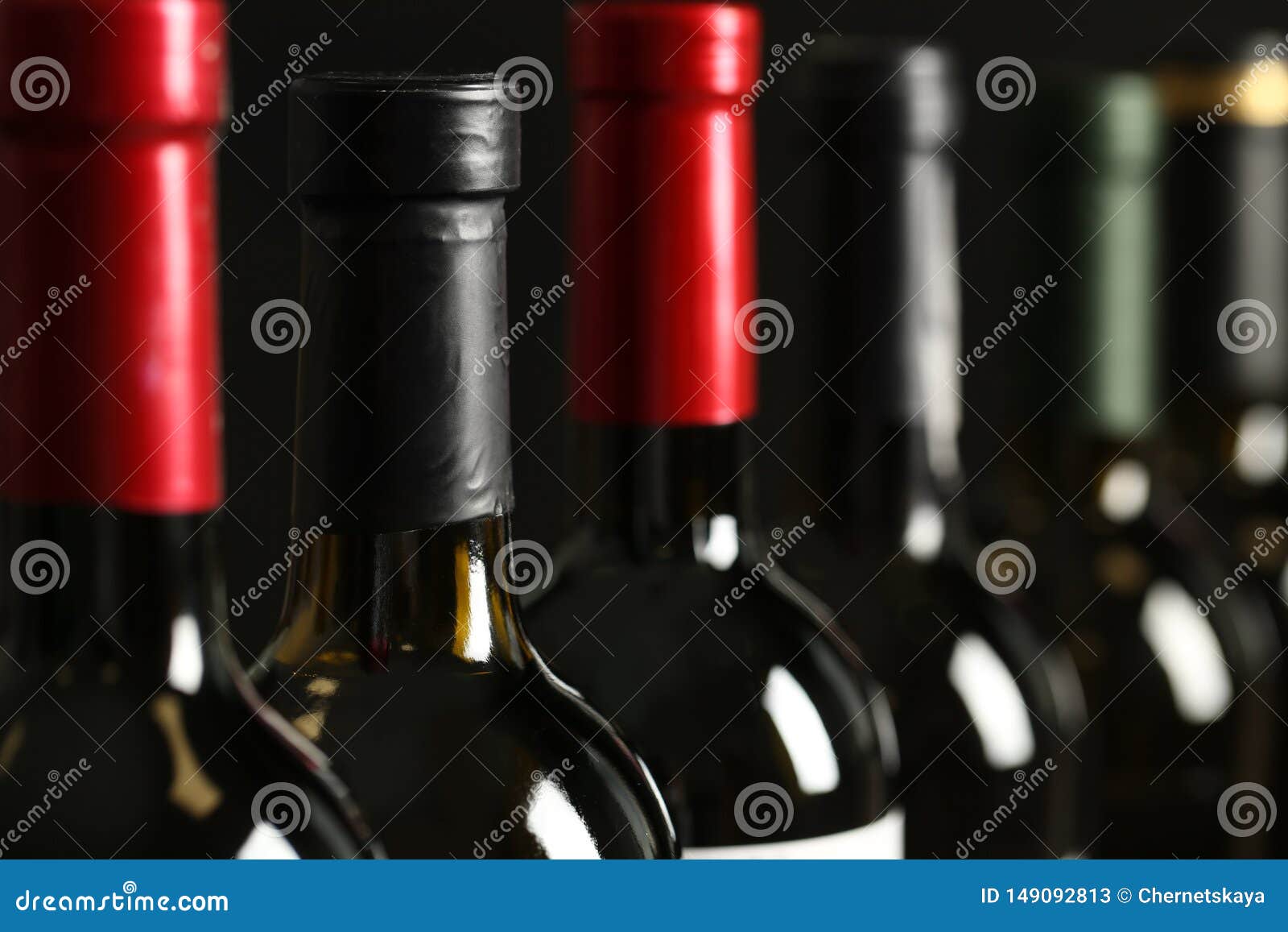 Bottles of Different Wines. Expensive Collection Stock Image - Image of ...