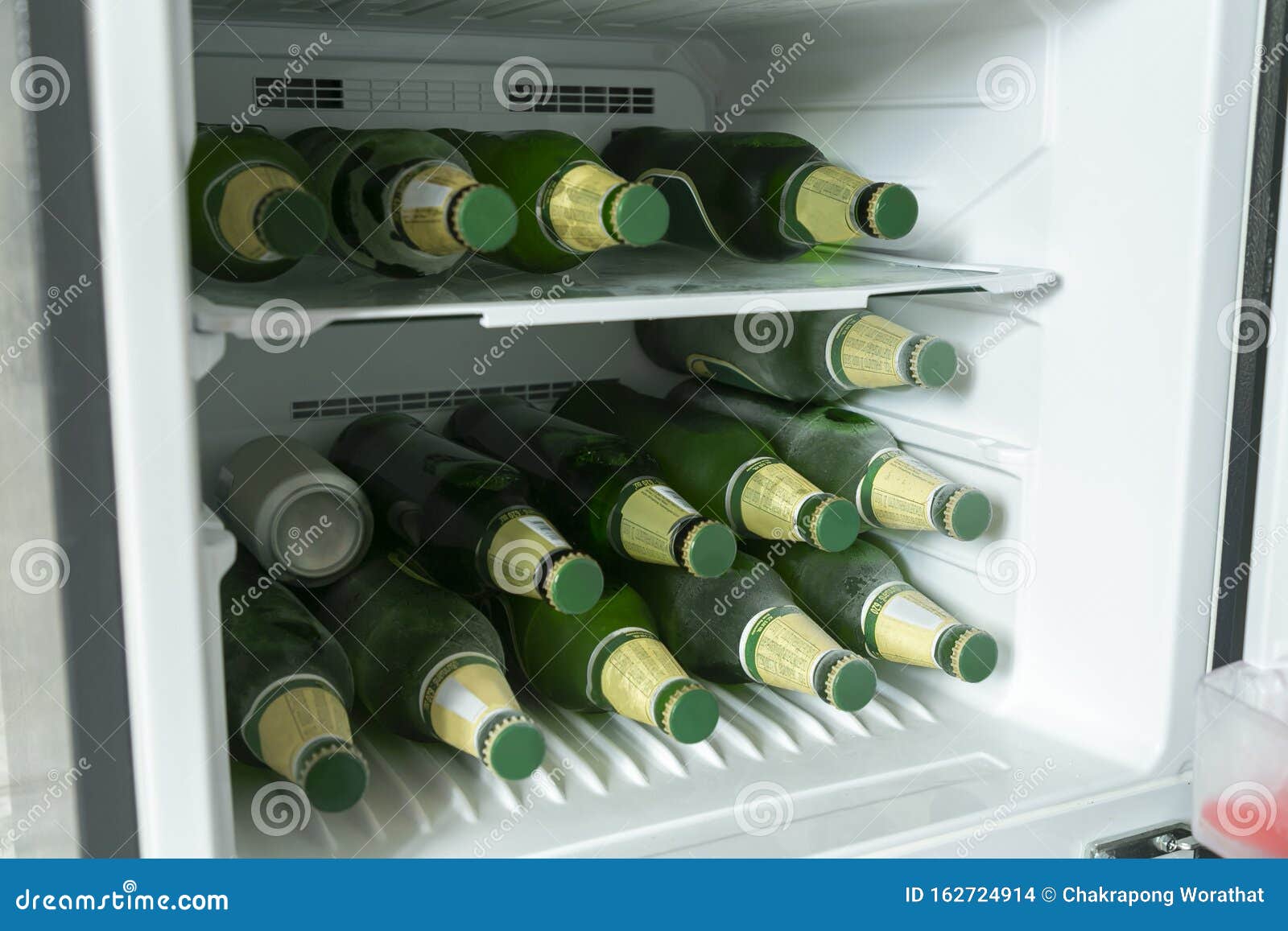 Bottles Full of Beer in a Refrigerator Stock Photo - Image of alcoholic ...