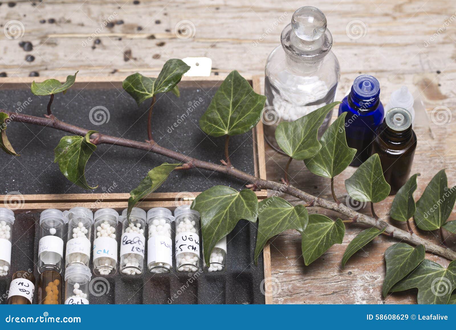 Bottles with Homeopathy Globules Stock Image - Image of drug, substance ...