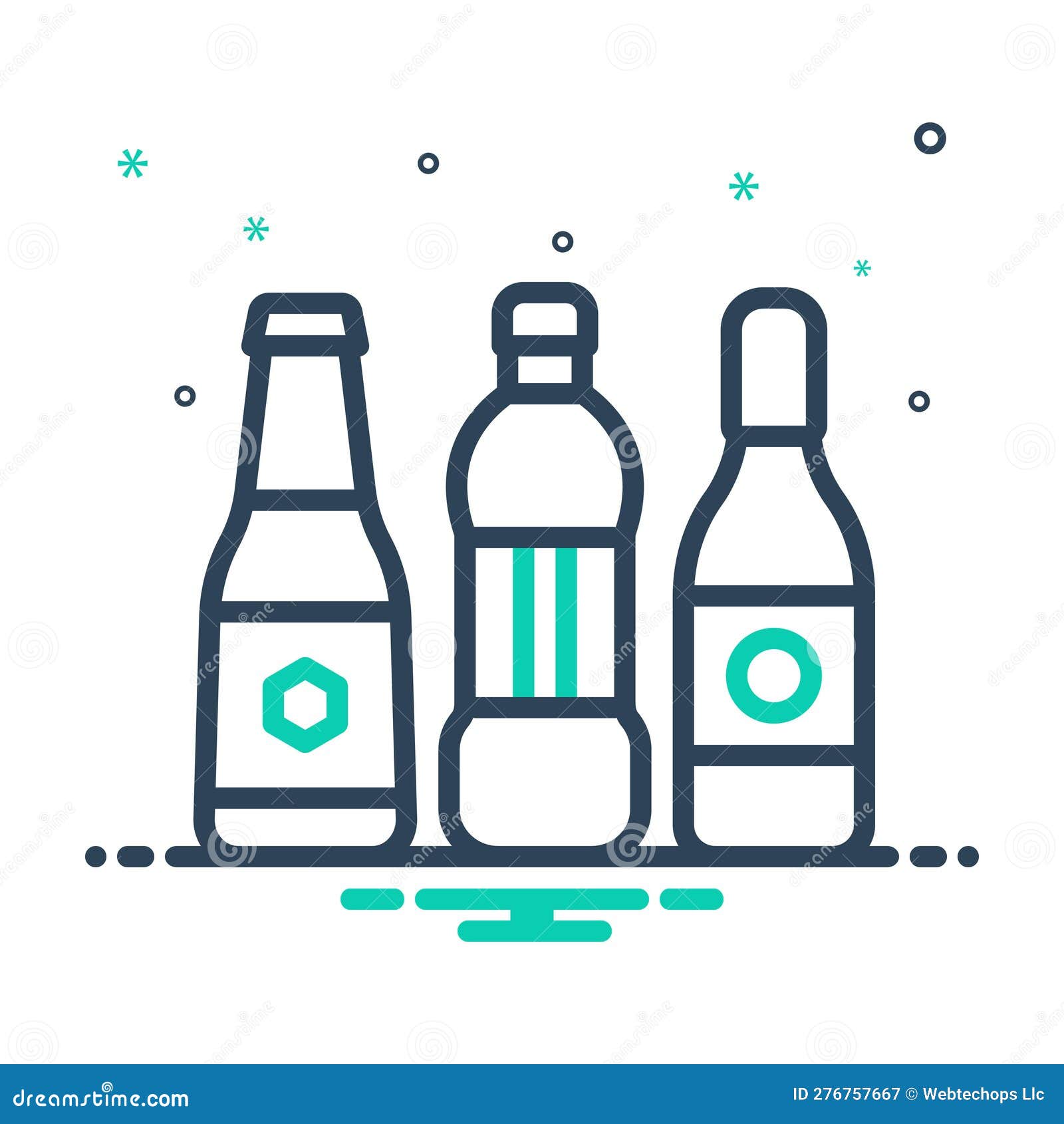 Mix Icon for Bottles, Container and Recycle Stock Vector - Illustration ...