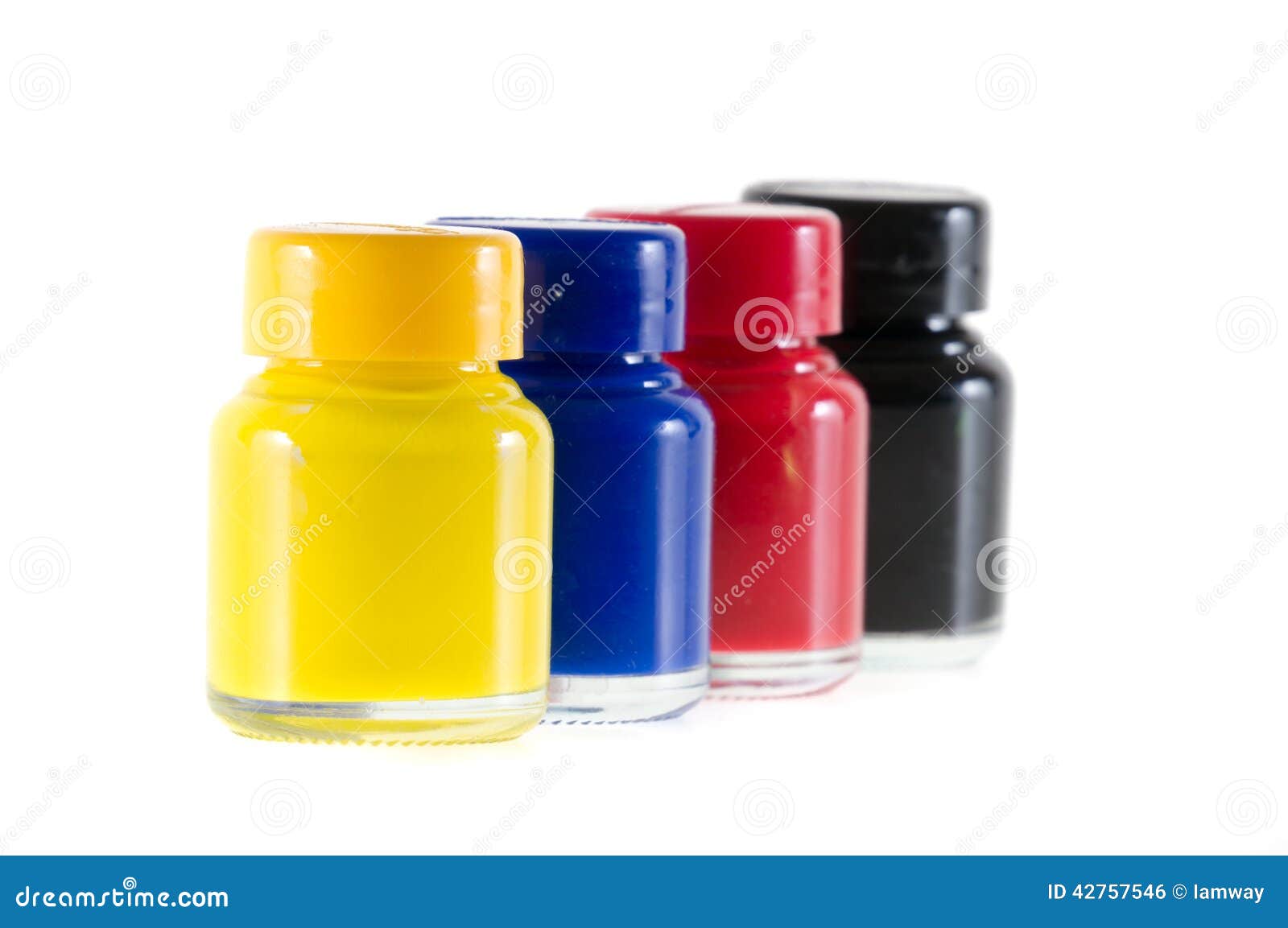 Bottles of Ink in Cmyk Colors Stock Photo - Image of cyan, cmyk: 42757546
