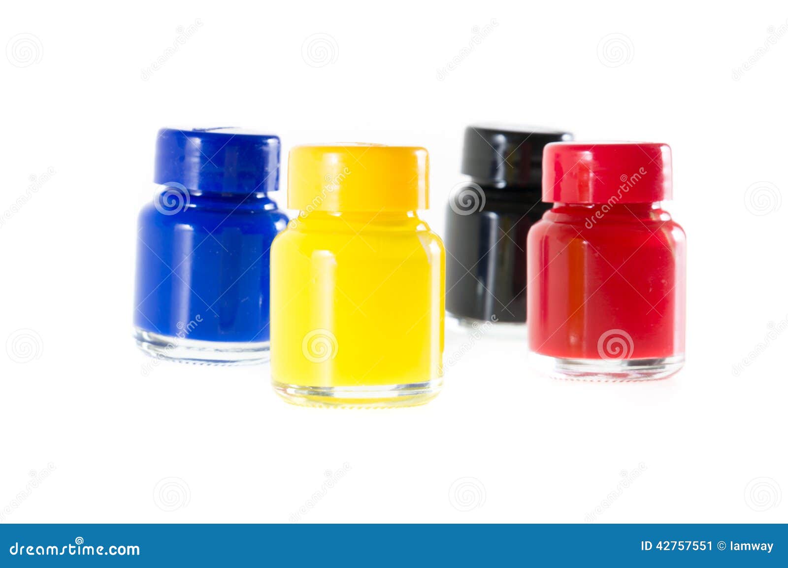 Bottles of Ink in Cmyk Colors Stock Image - Image of bottles, isolated ...