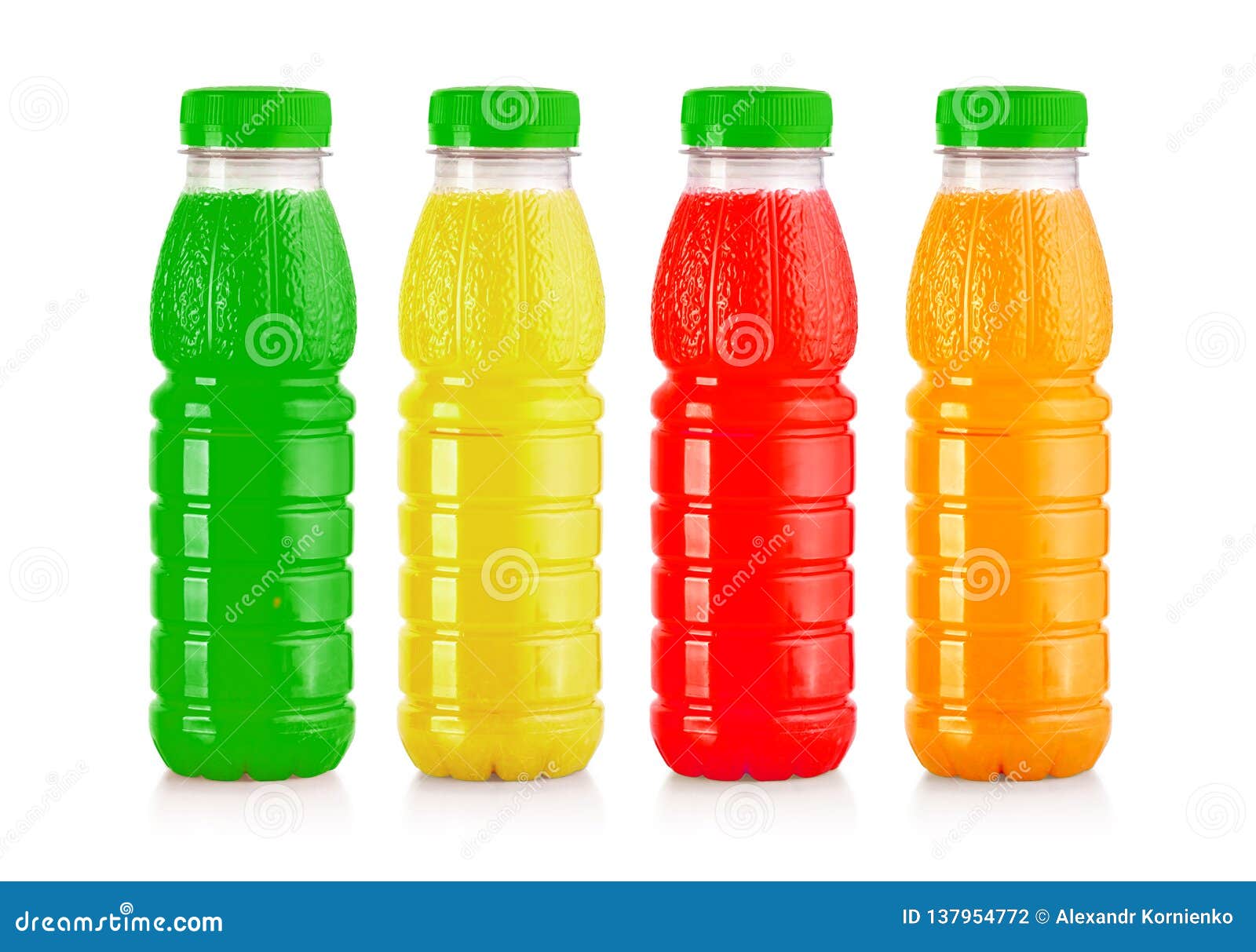 Bottles with Juice Isolated Stock Photo - Image of drink, clipping ...