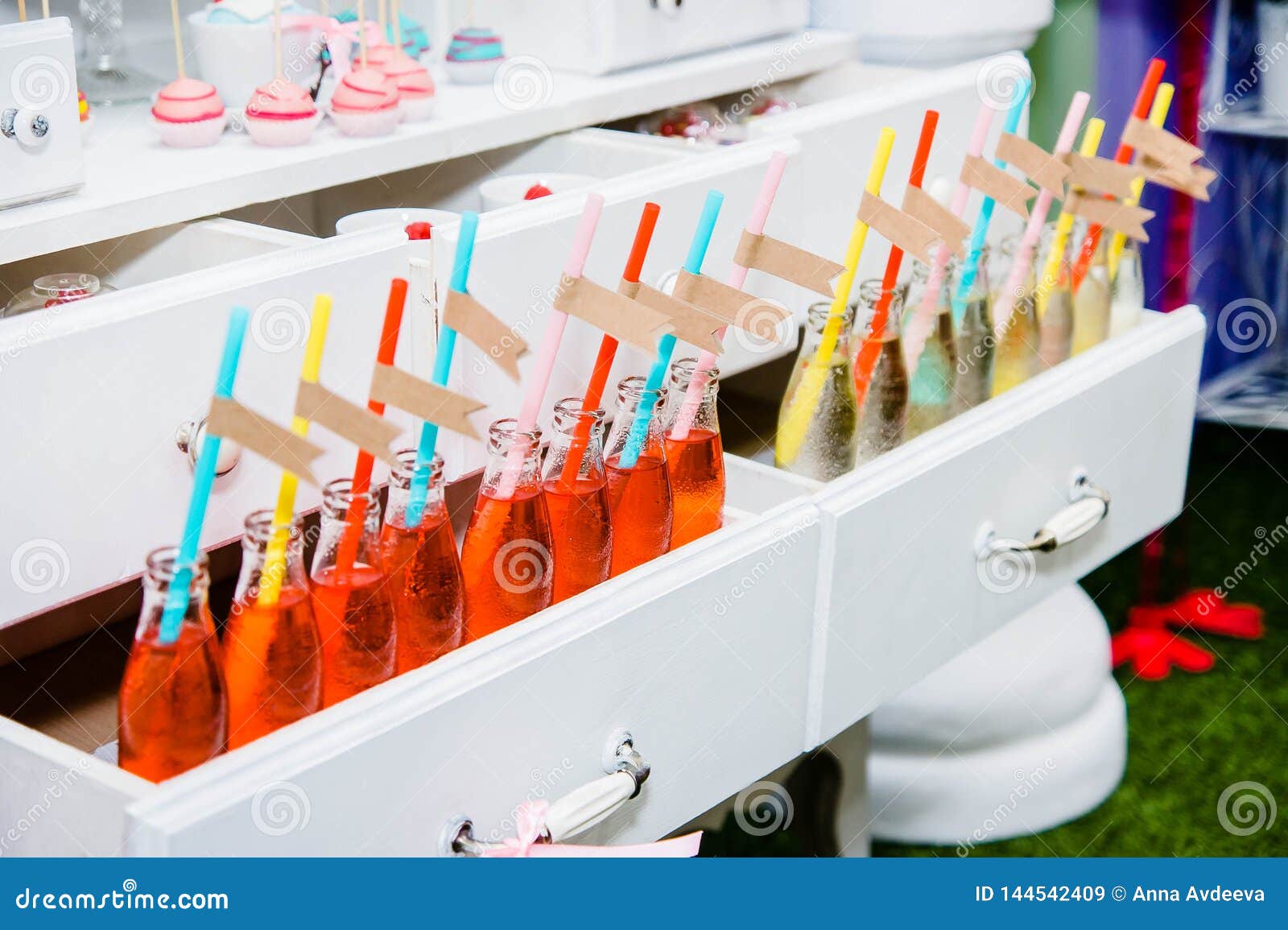 Bottles with Lemonade and Empty Labels in Line Stock Image - Image of ...