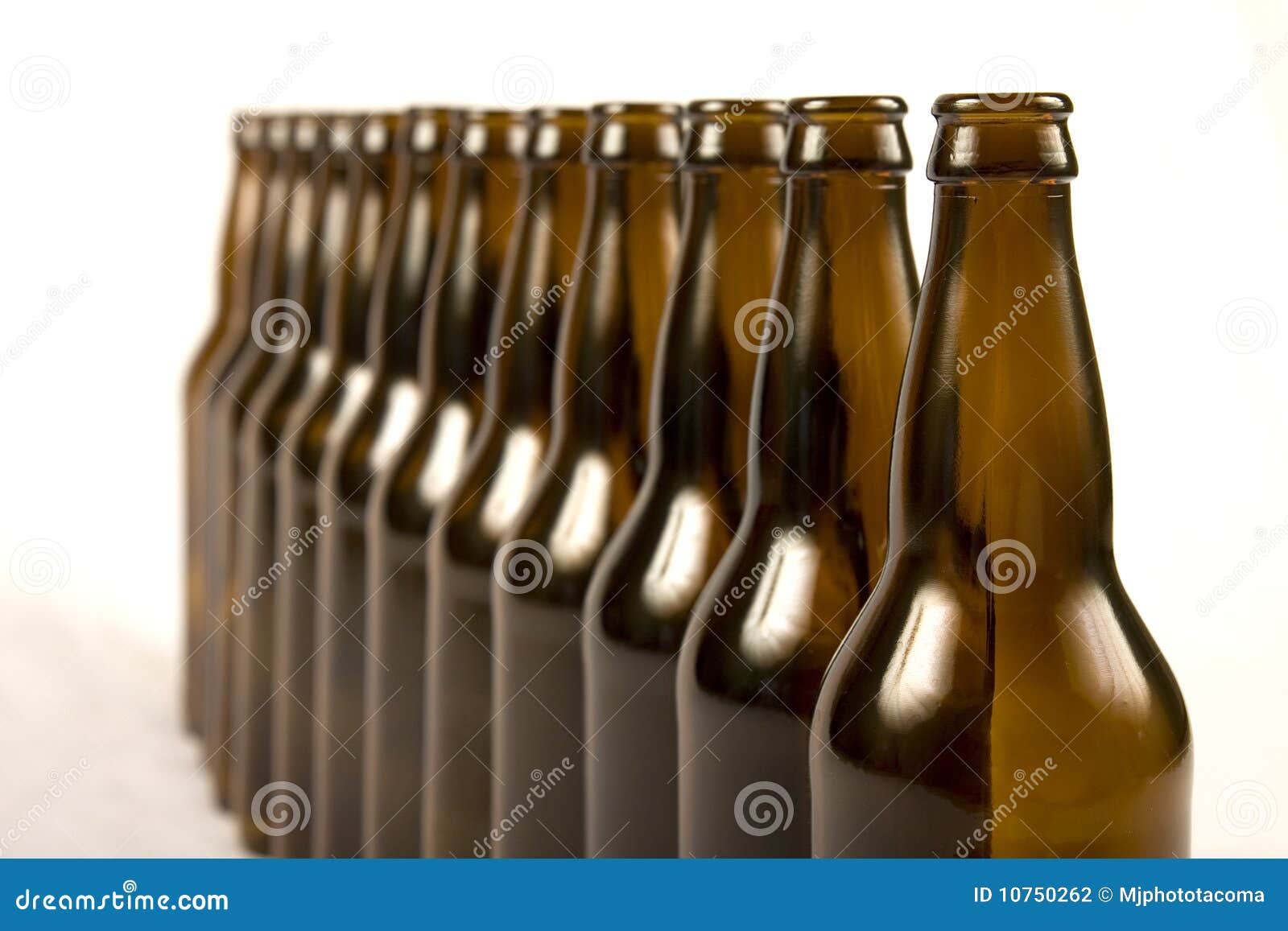 Bottles in line stock photo. Image of bright, brew, brown - 10750262
