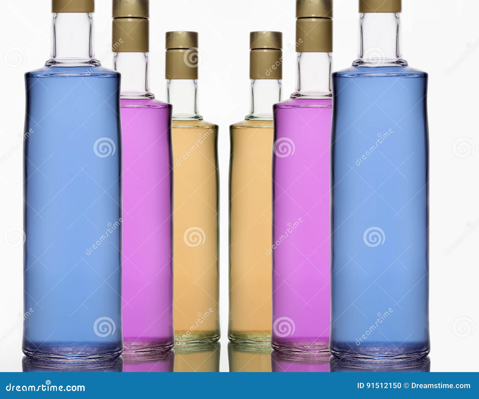 BOTTLES with LIQUIDS of DIFFERENT COLORS Stock Photo - Image of drink ...