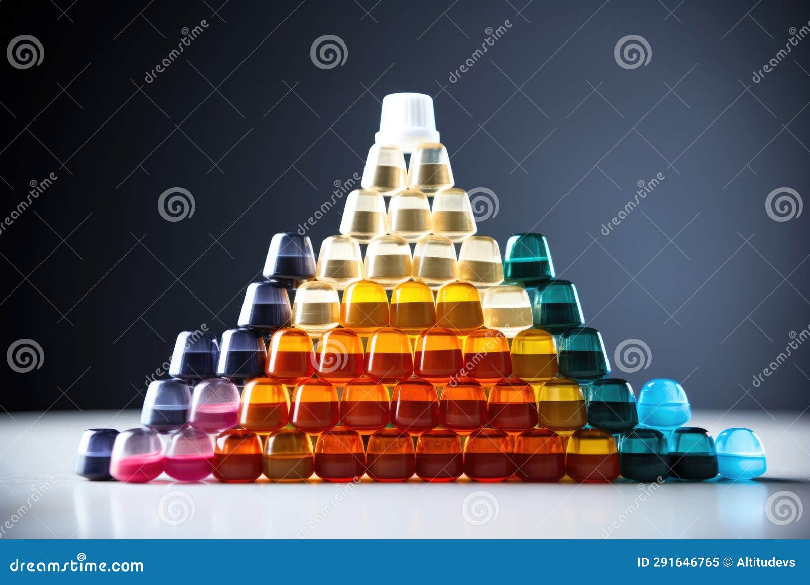 Bottles of Medication Stacked in a Pyramid Stock Image - Image of ...