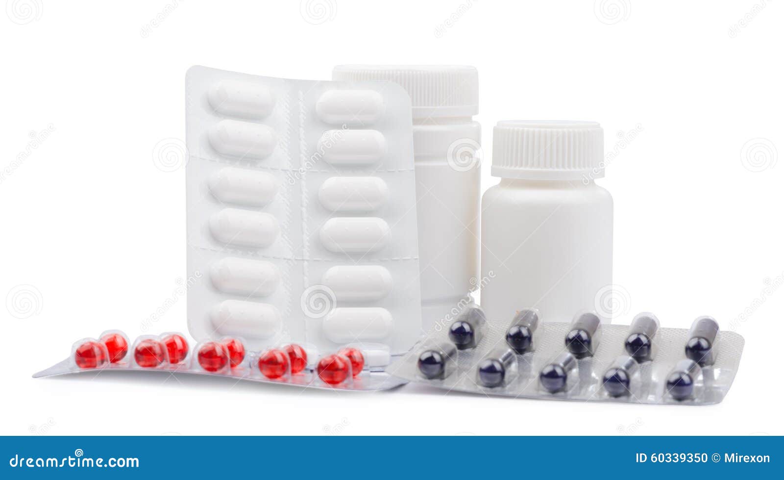 Bottles of Medicines and Pills in a Blister Pack Stock Photo - Image of ...