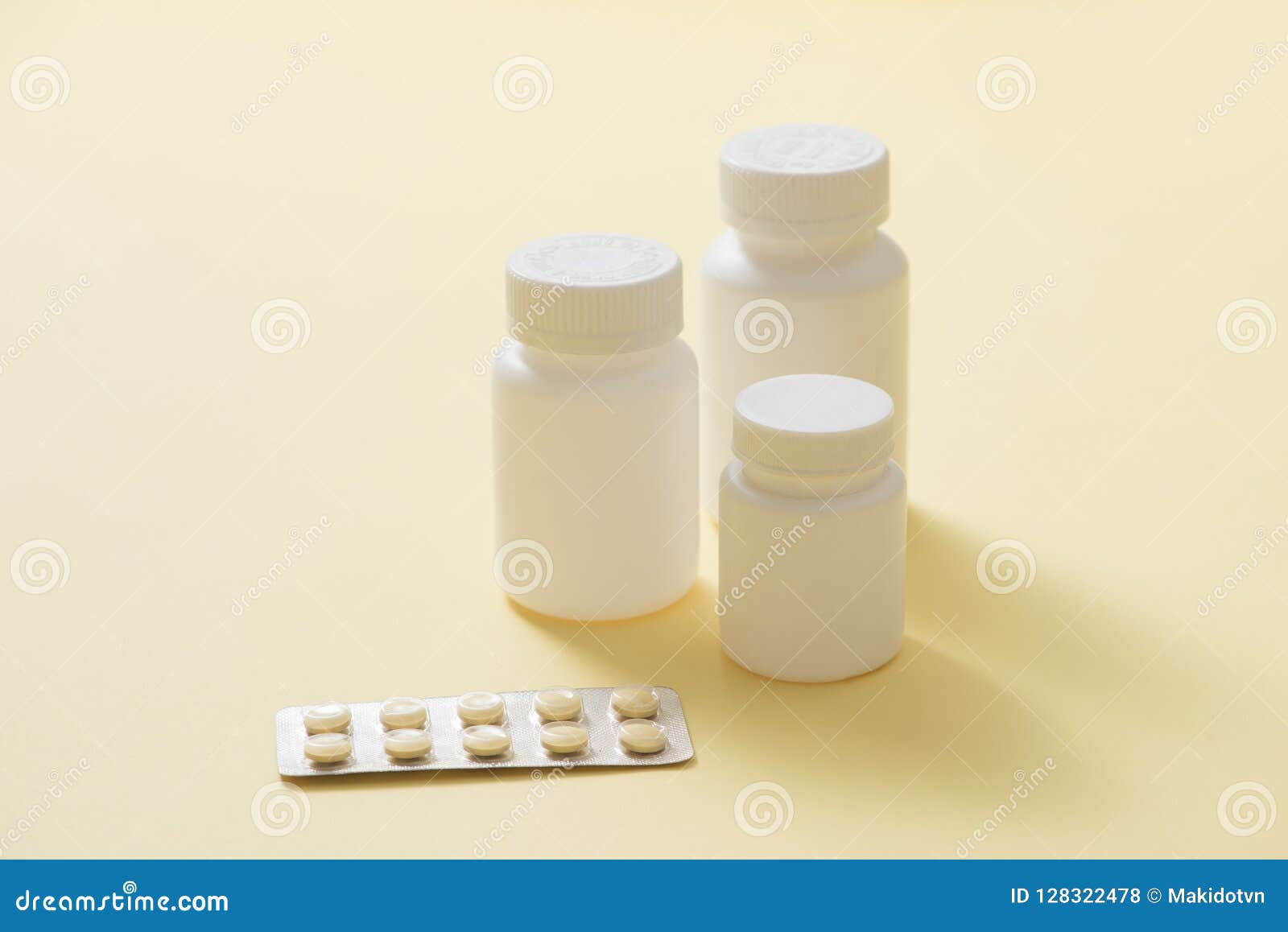 Bottles of Medicines and Pills in a Blister Pack. Stock Photo - Image ... Bottles of Medicines and Pills in a Blister Pack. Stock Photo - Image ...