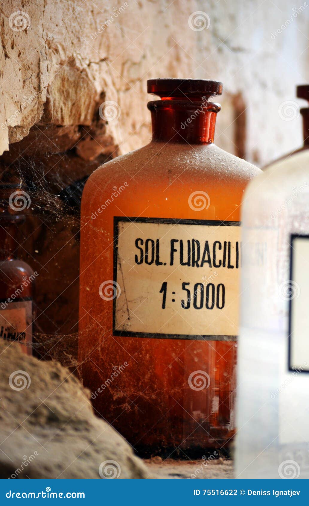 Bottles in Medieval Pharmacy Stock Photo - Image of medieval, spiderweb ...