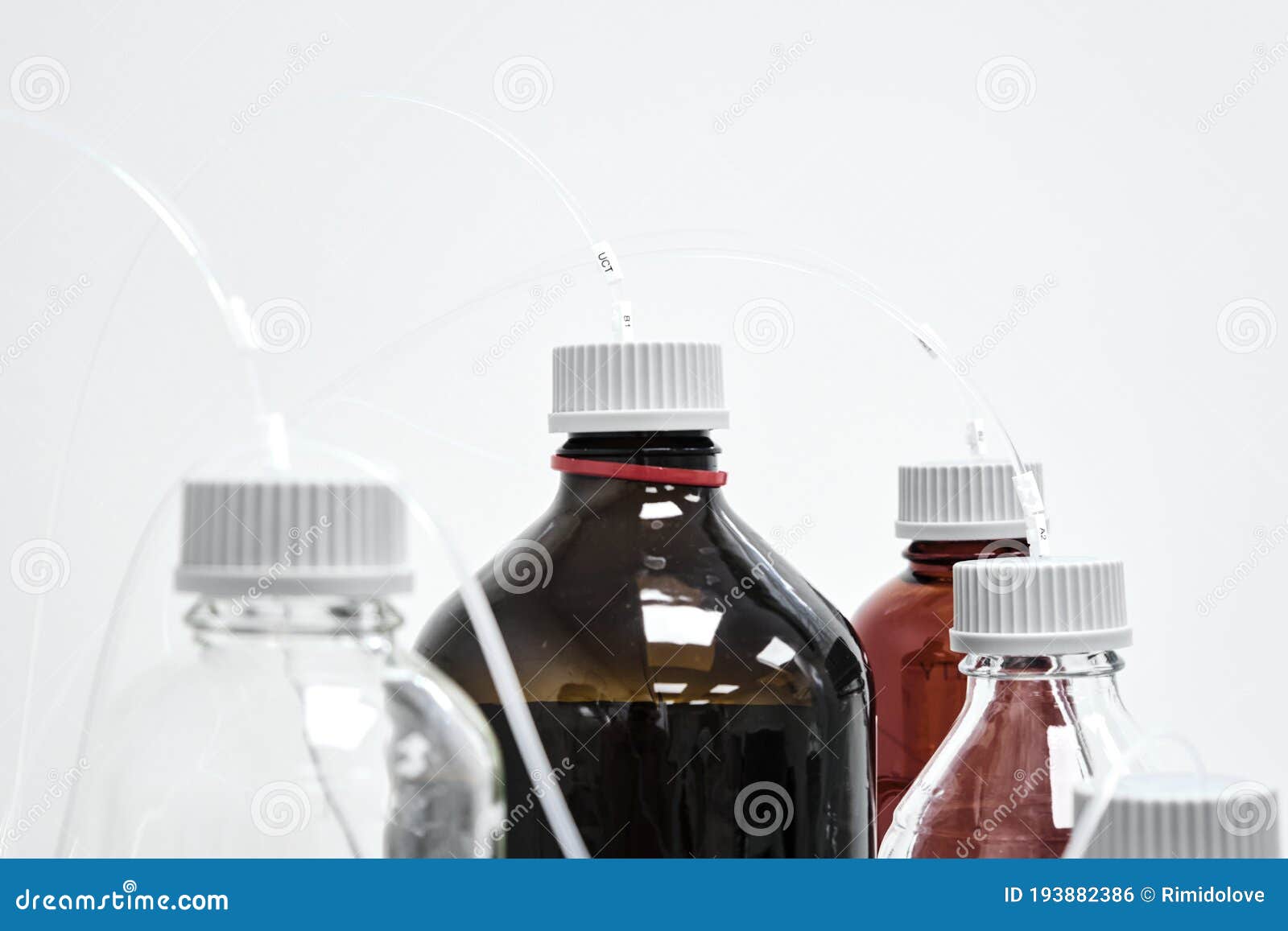 Bottles with Mobile Phase for High Performance Liquid Chromatography ...