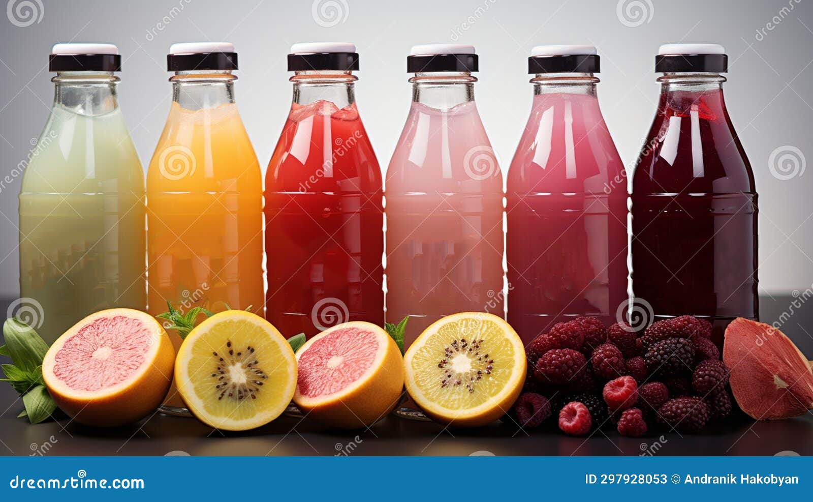 Bottles of Natural Fruit Juices Stock Image - Image of detox, health ...