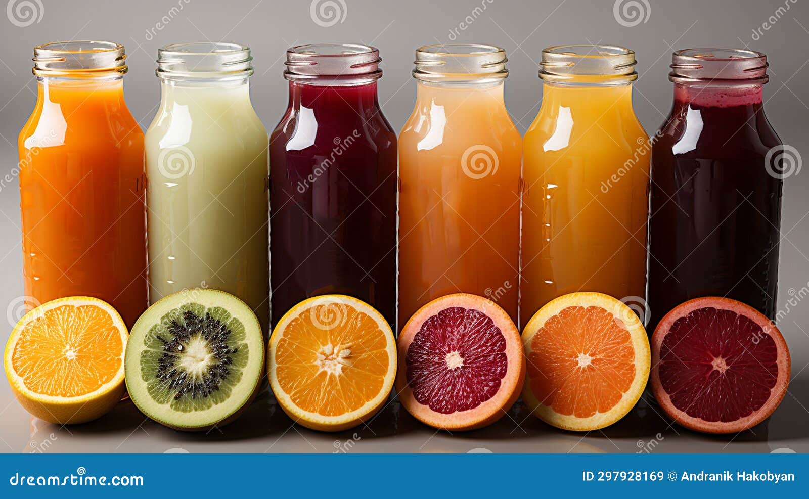 Bottles of Natural Fruit Juices Stock Illustration - Illustration of ...