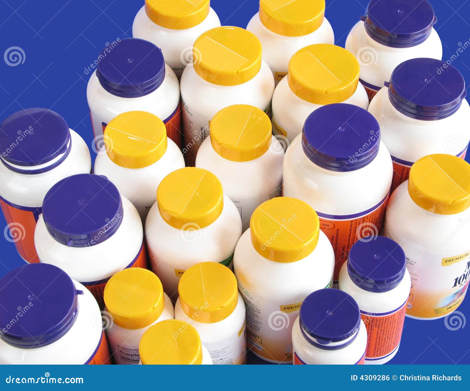 Bottles of Nutritional Supplements Stock Photo - Image of closed, diet ...