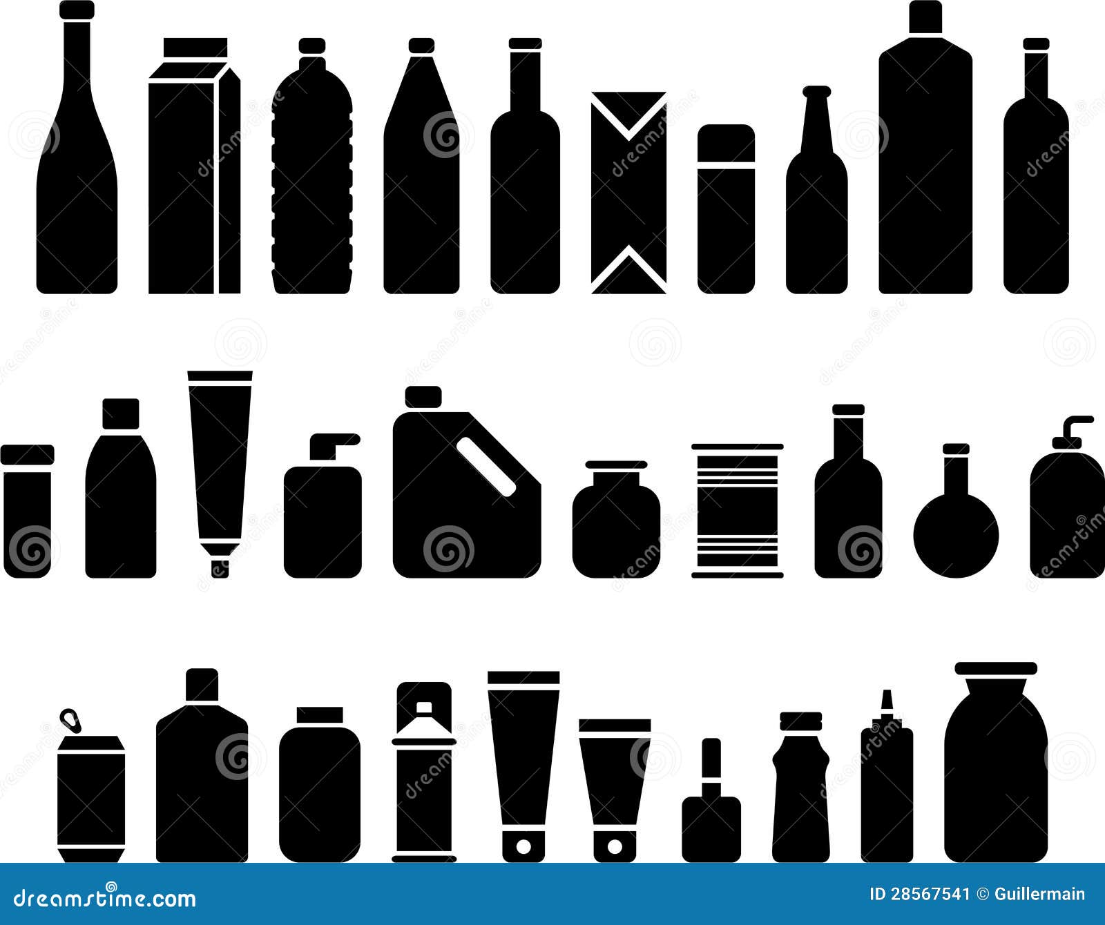 Bottles and Packaging Icons Stock Vector - Illustration of design ...