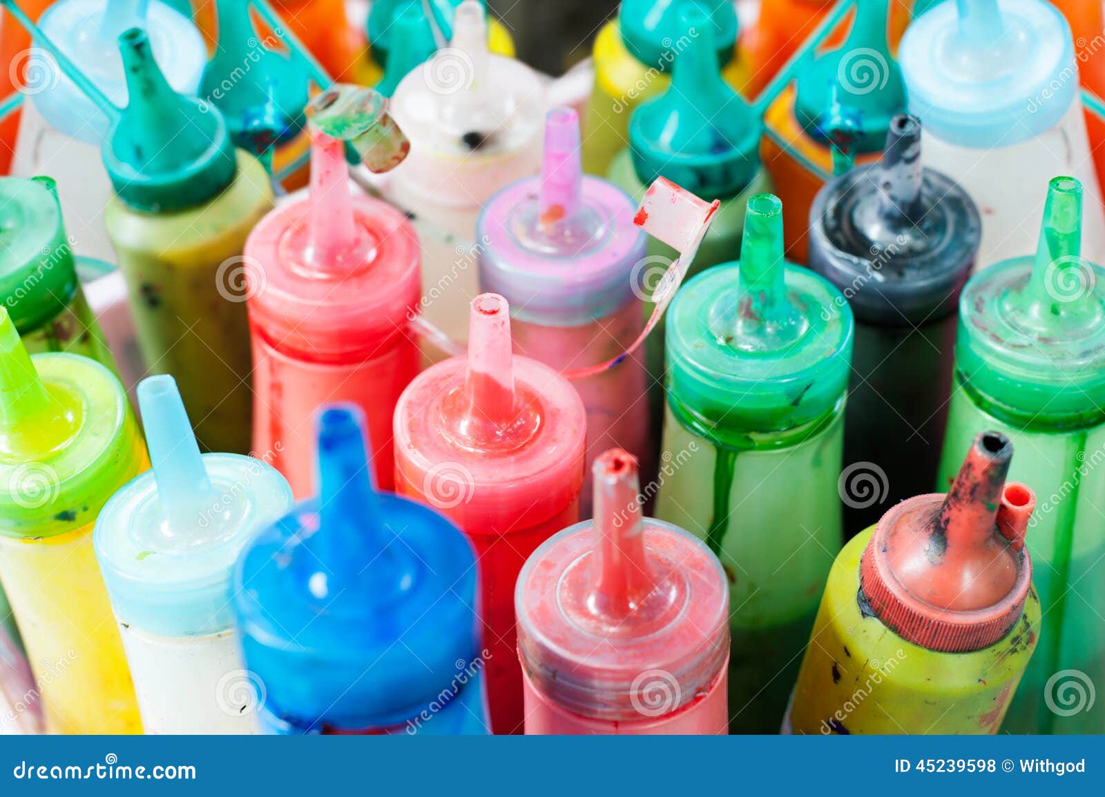 Bottles of paint stock photo. Image of closeup, paint - 45239598