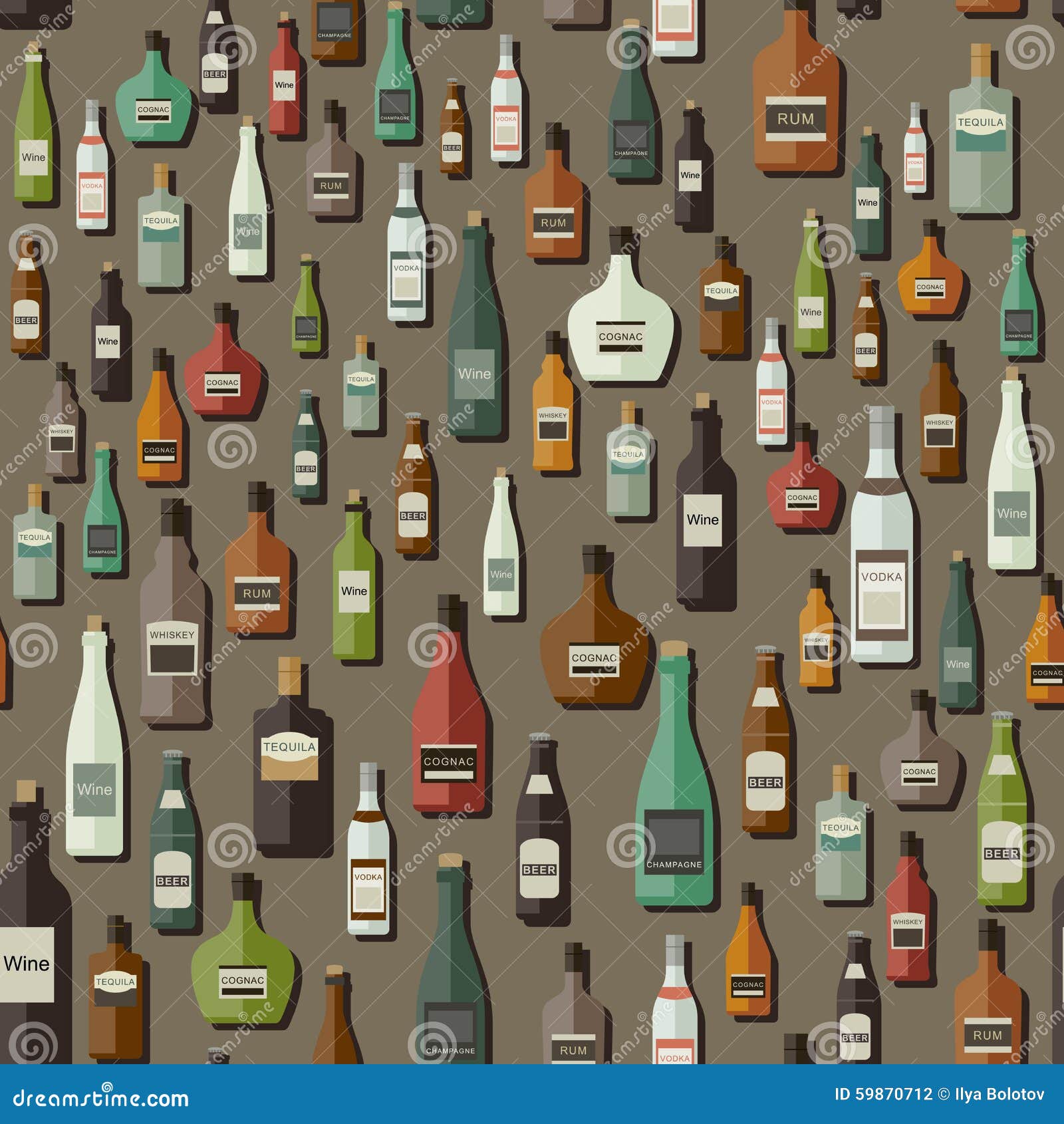 Bottles pattern stock vector. Illustration of beverage - 59870712