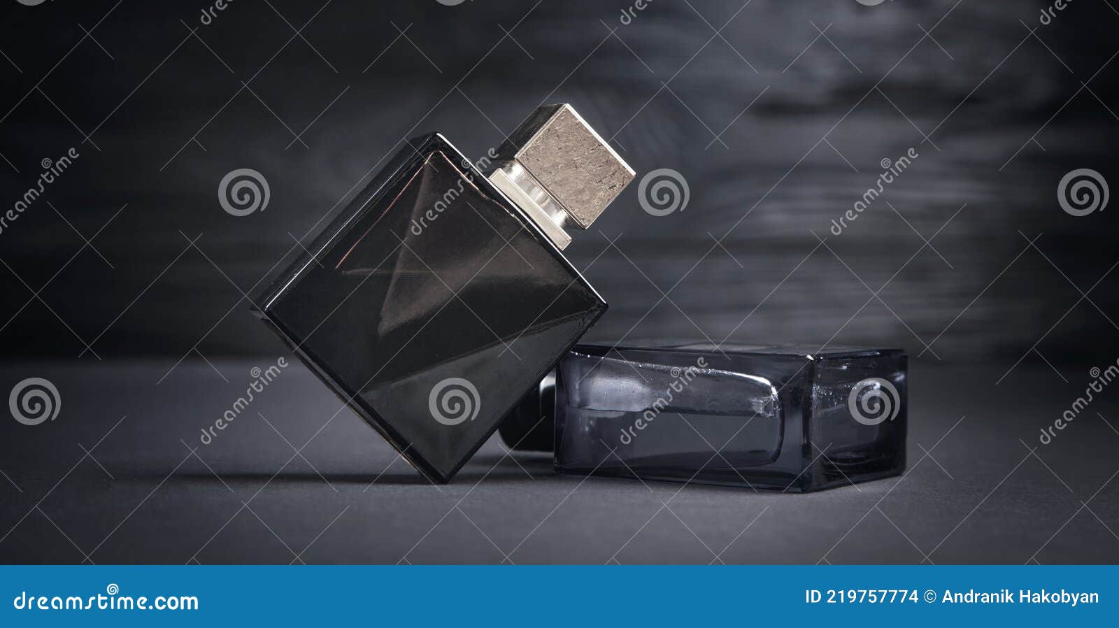 Bottles of Perfume on the Black Background Stock Photo - Image of dark ...