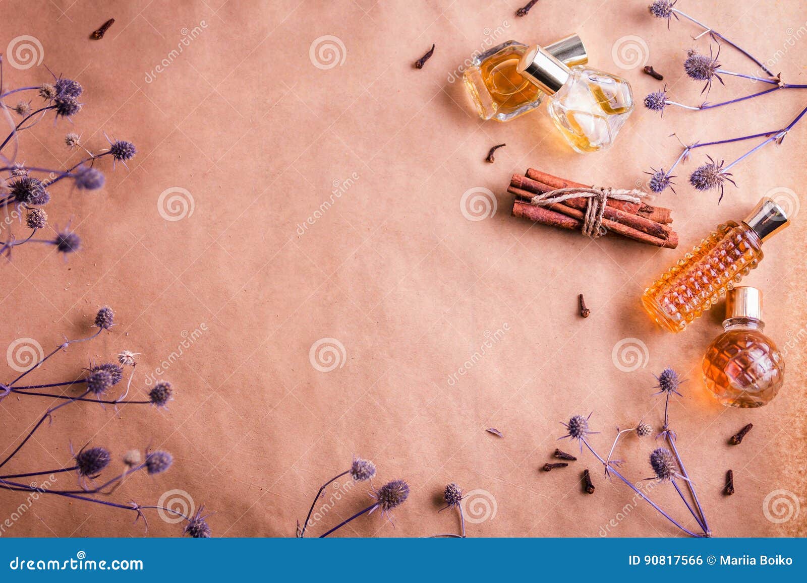 Bottles of Perfume with Ingredients Stock Photo - Image of aroma ...