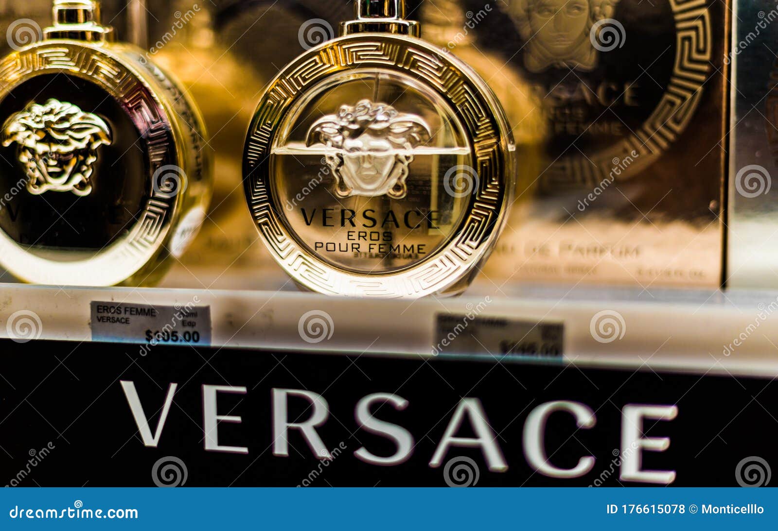 Bottles of Perfume by Versace on a Store Shelf Editorial Stock Photo ...