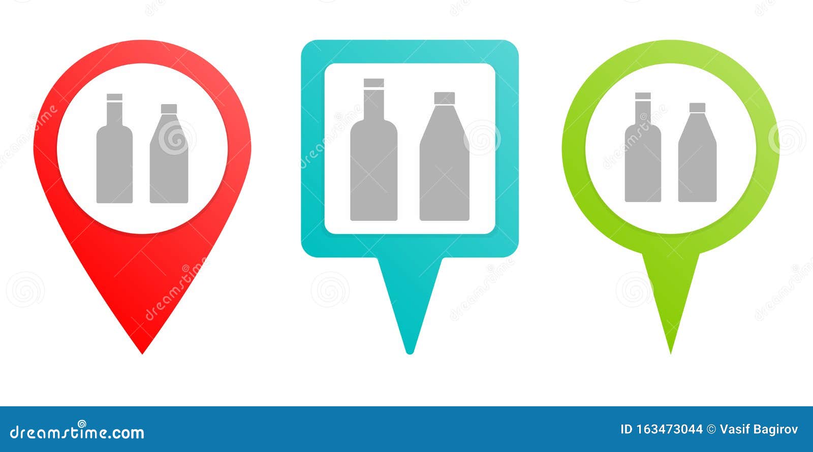 Bottles Pin Icon. Multicolor Pin Vector Icon Stock Illustration ...