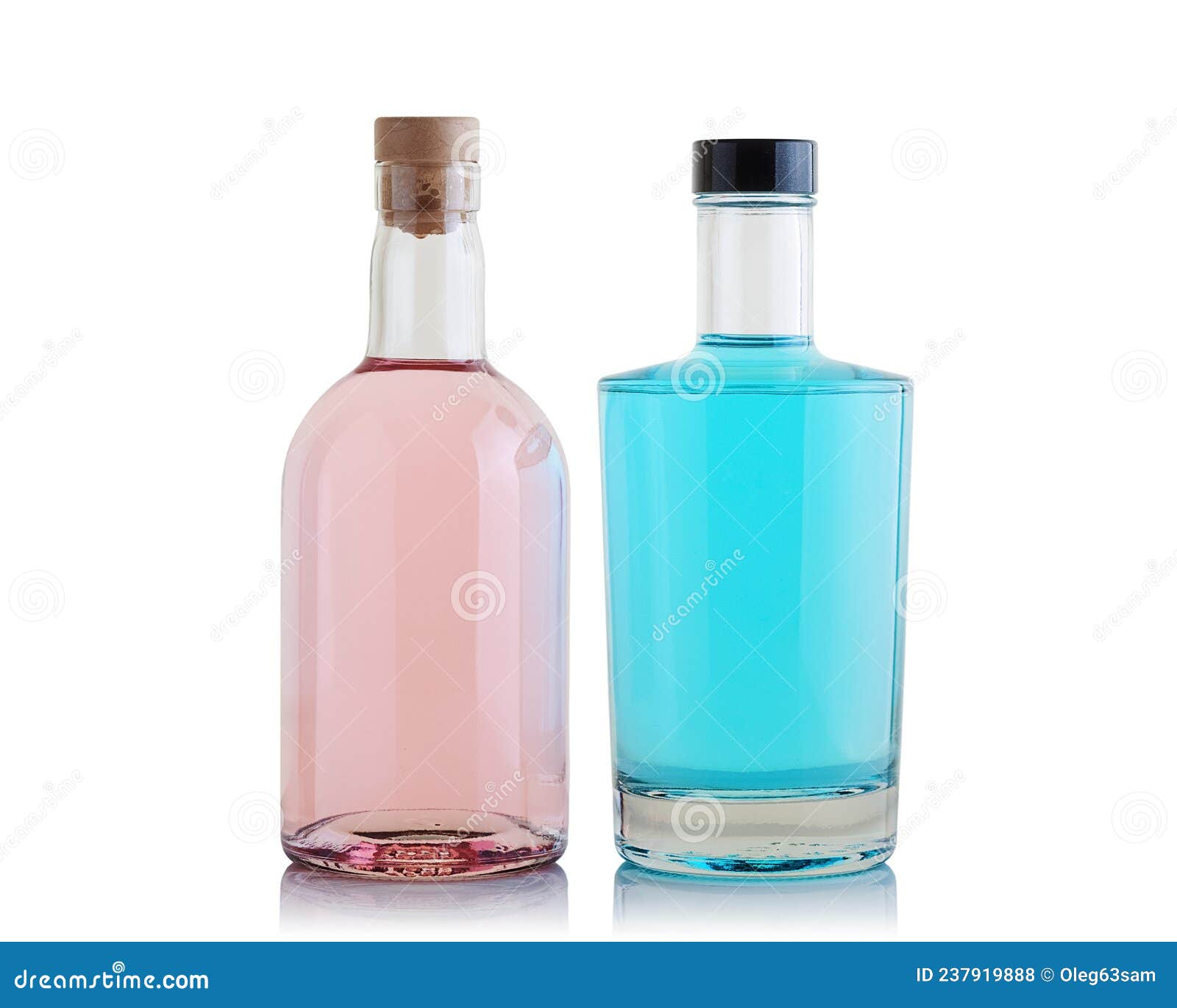 Bottles with pink blue gin stock photo. Image of refreshment - 237919888