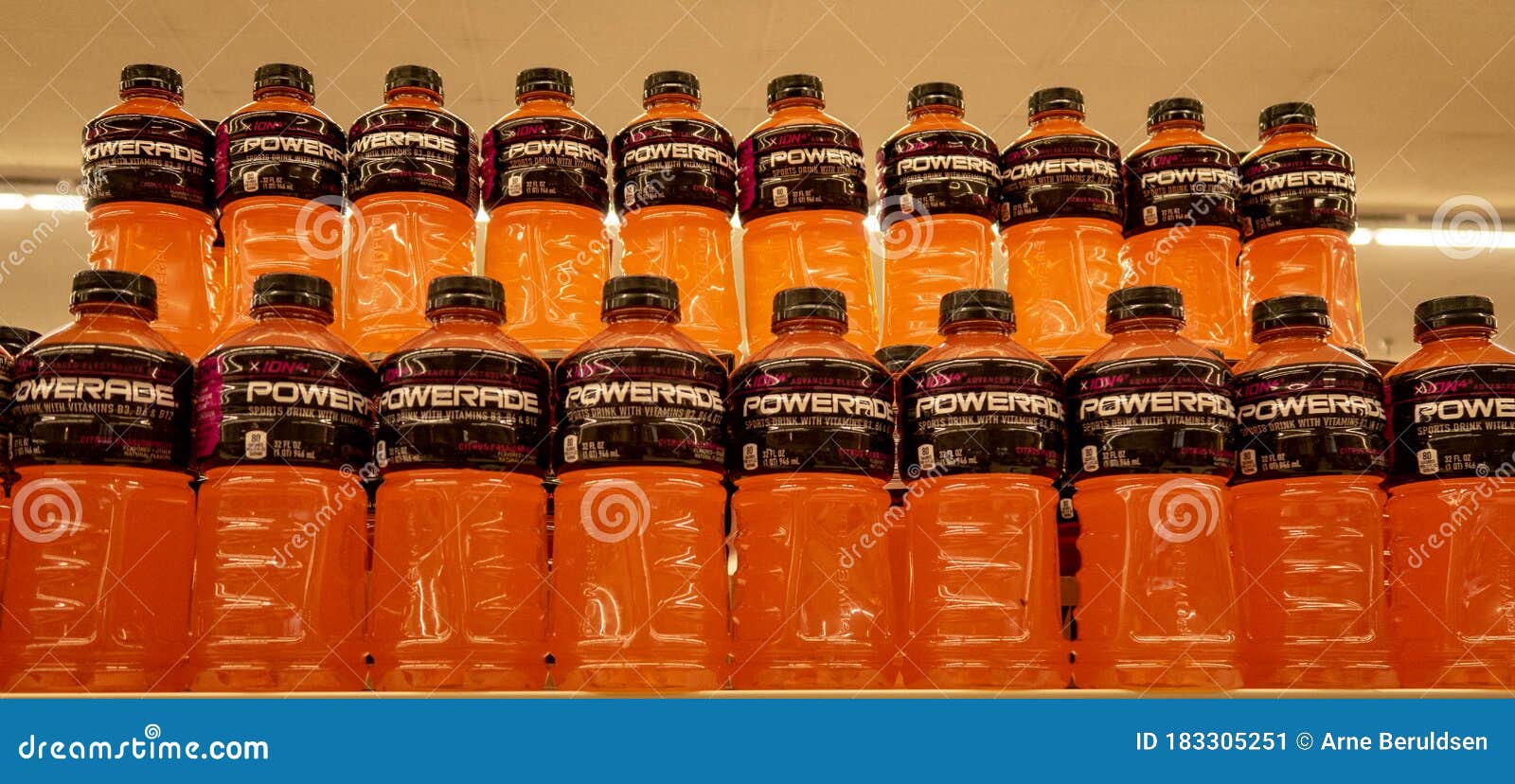 Bottles of Powerade editorial photo. Image of local - 183305251