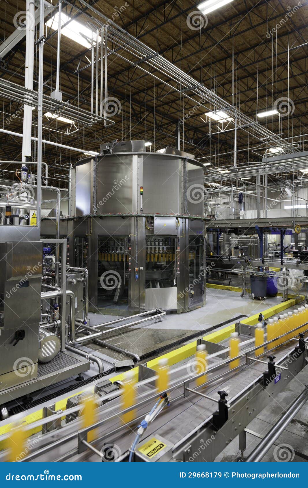 Bottles on Production Line at Bottling Plant Stock Image - Image of ...
