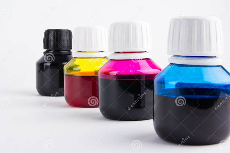 Bottles of refill color stock image. Image of macro, inkjet - 24010071