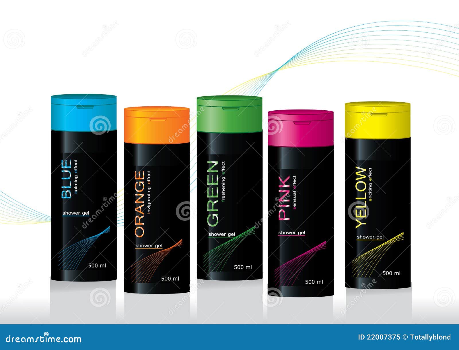 Bottles with Sample Labels for Shower Gel Stock Vector - Illustration ...