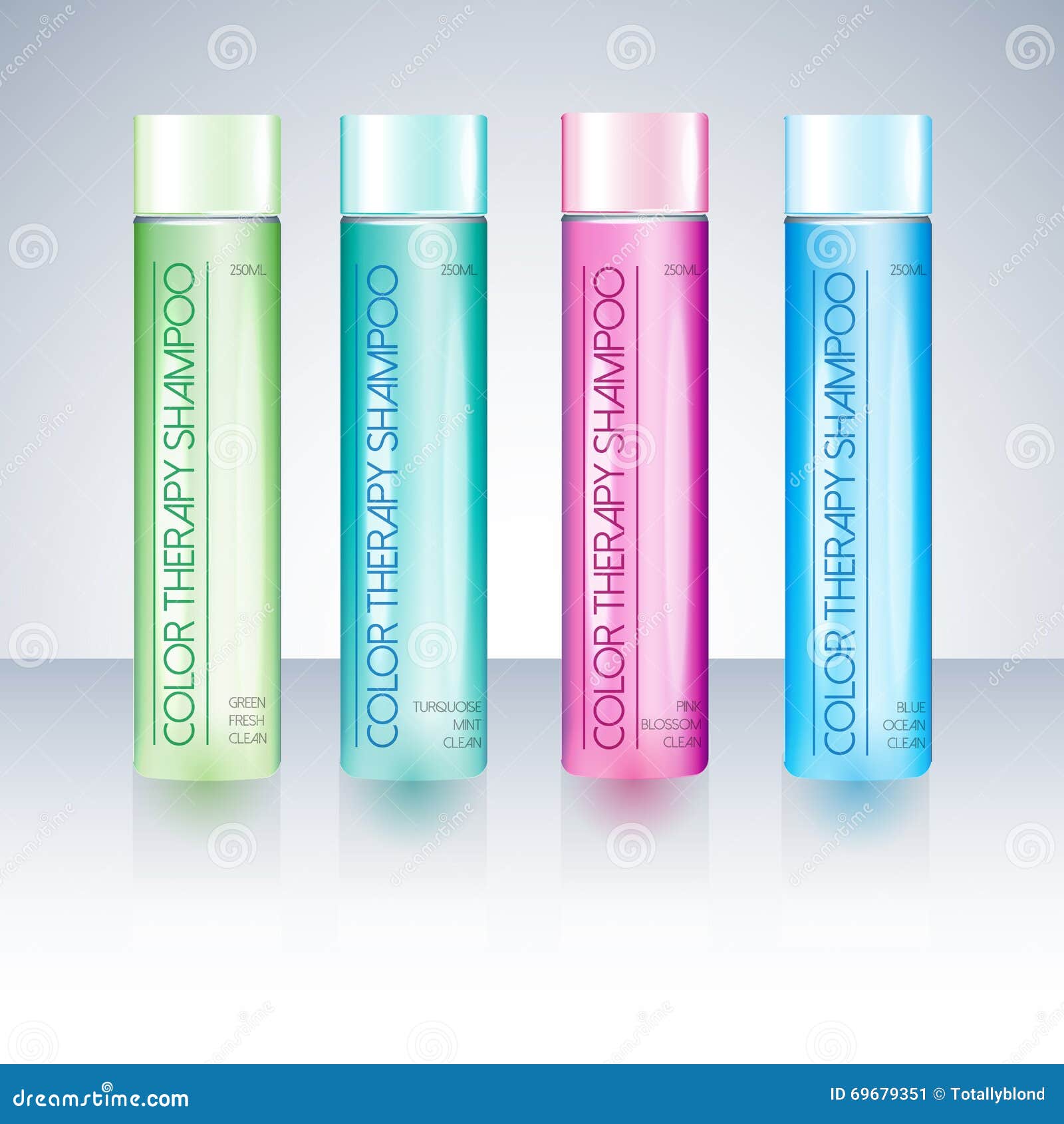 Bottles with Sample Labels for Shower Gel or Shampoo Stock Vector ...