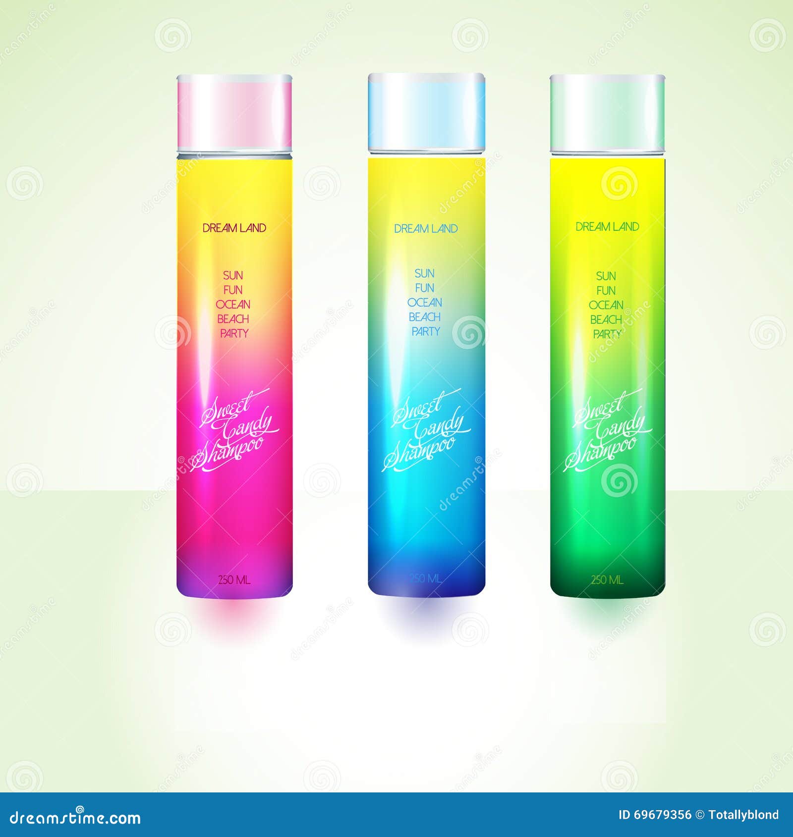 Bottles with Sample Labels for Shower Gel or Shampoo Stock Vector ...