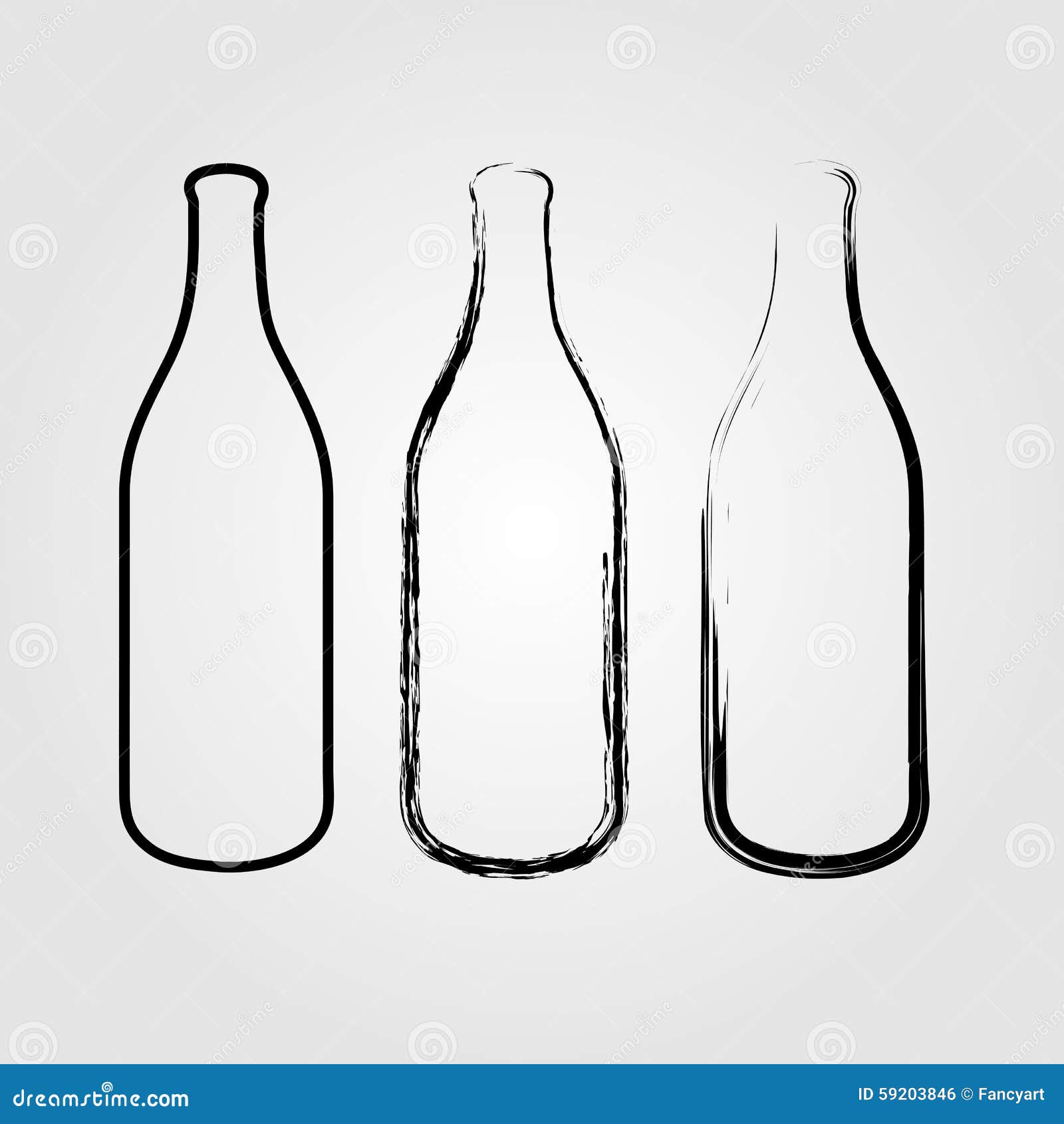 Bottles sketched stock vector. Illustration of modern - 59203846