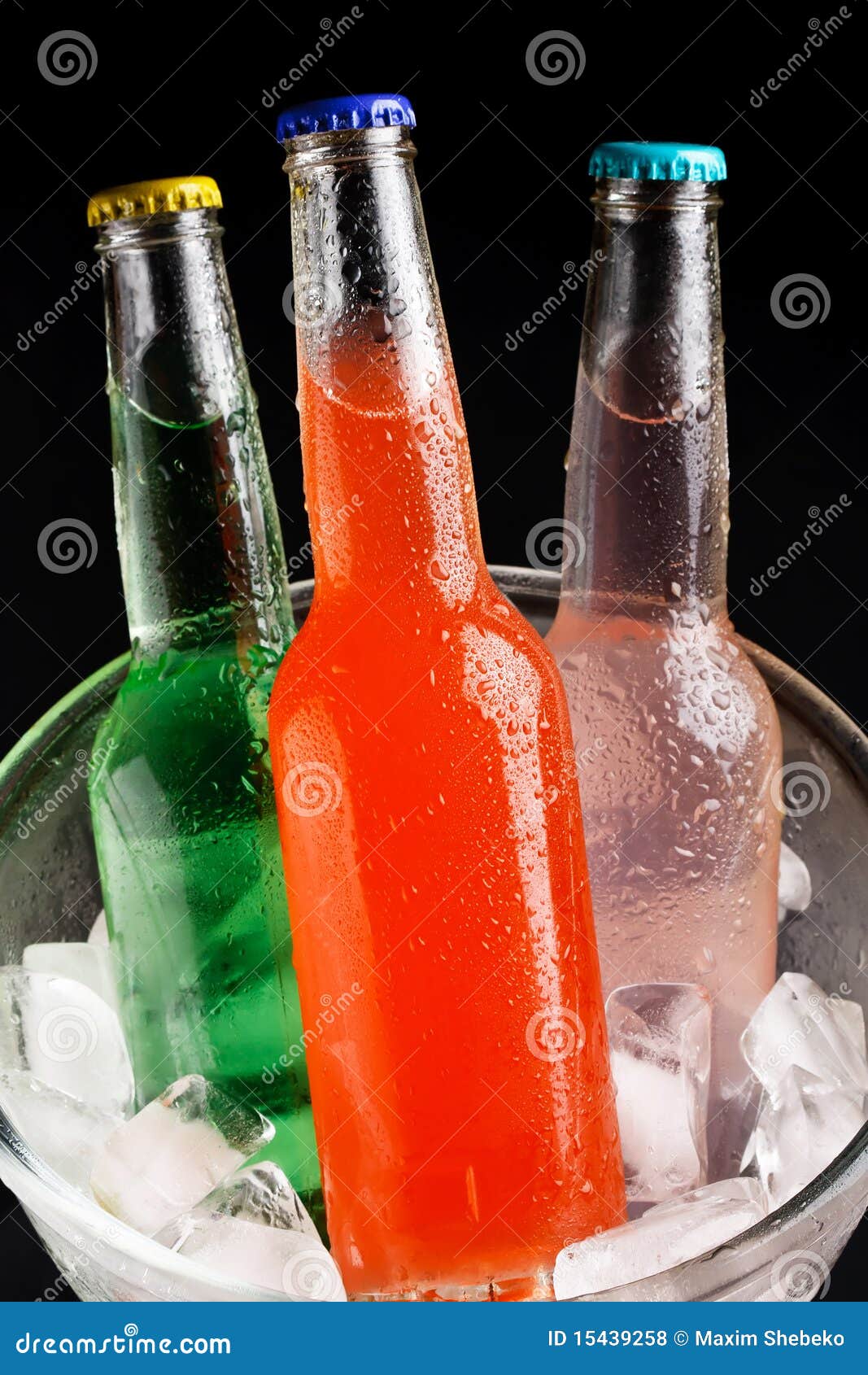 Bottles with tasty drink stock photo. Image of gold, refreshment - 15439258