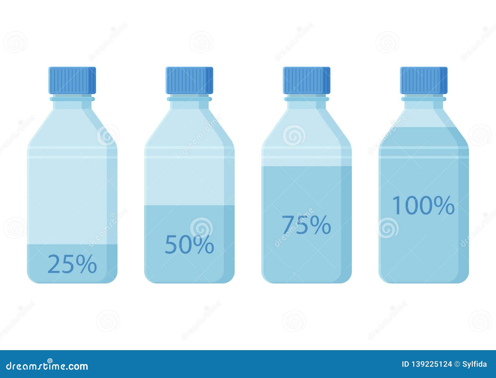 Bottles of Water. Vector Illustration Stock Illustration - Illustration ...