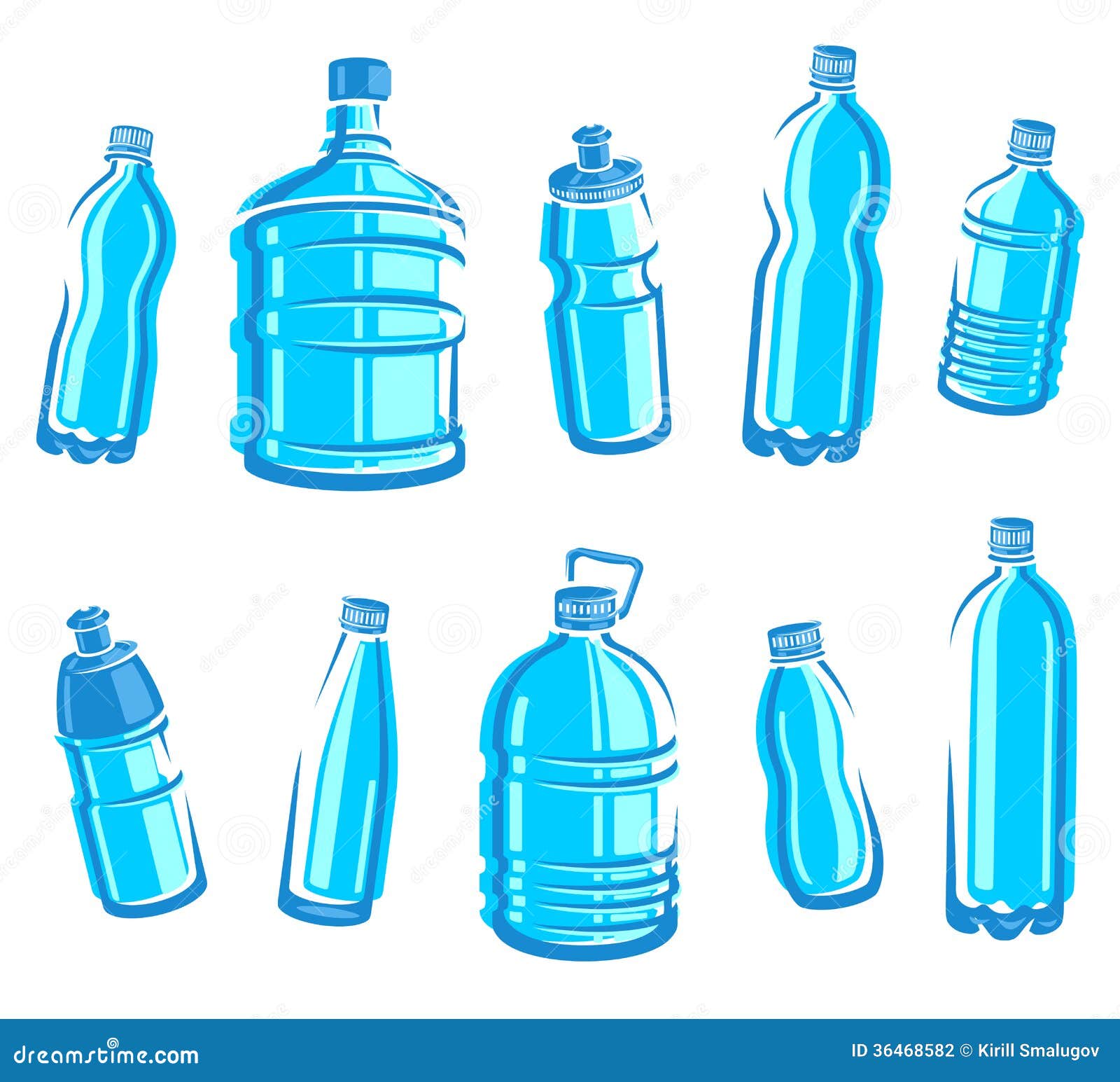 Bottles water set. Vector stock vector. Illustration of beverage - 36468582