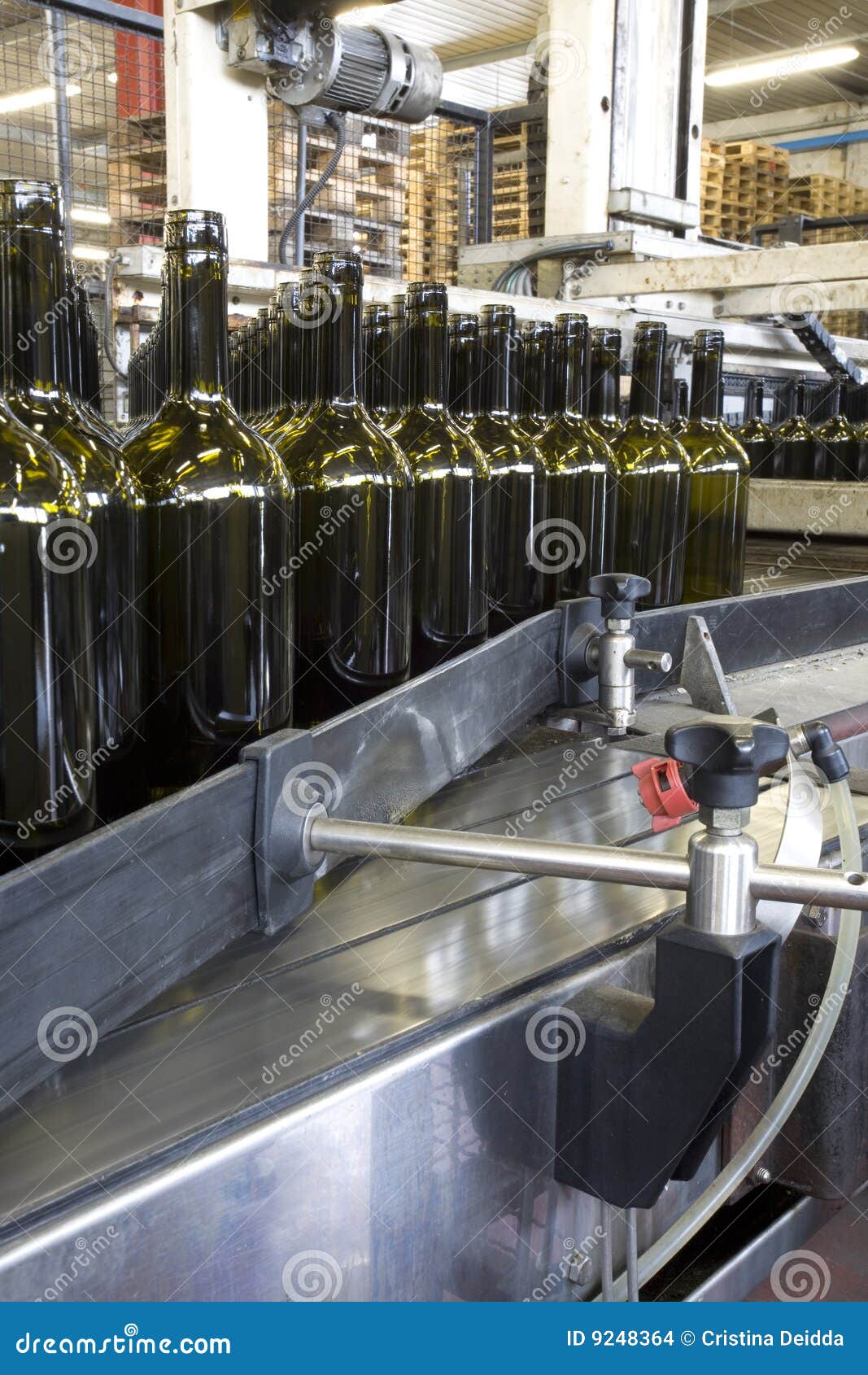 Bottles of Wine in a Bottling Plant Stock Photo - Image of plant, empty ...