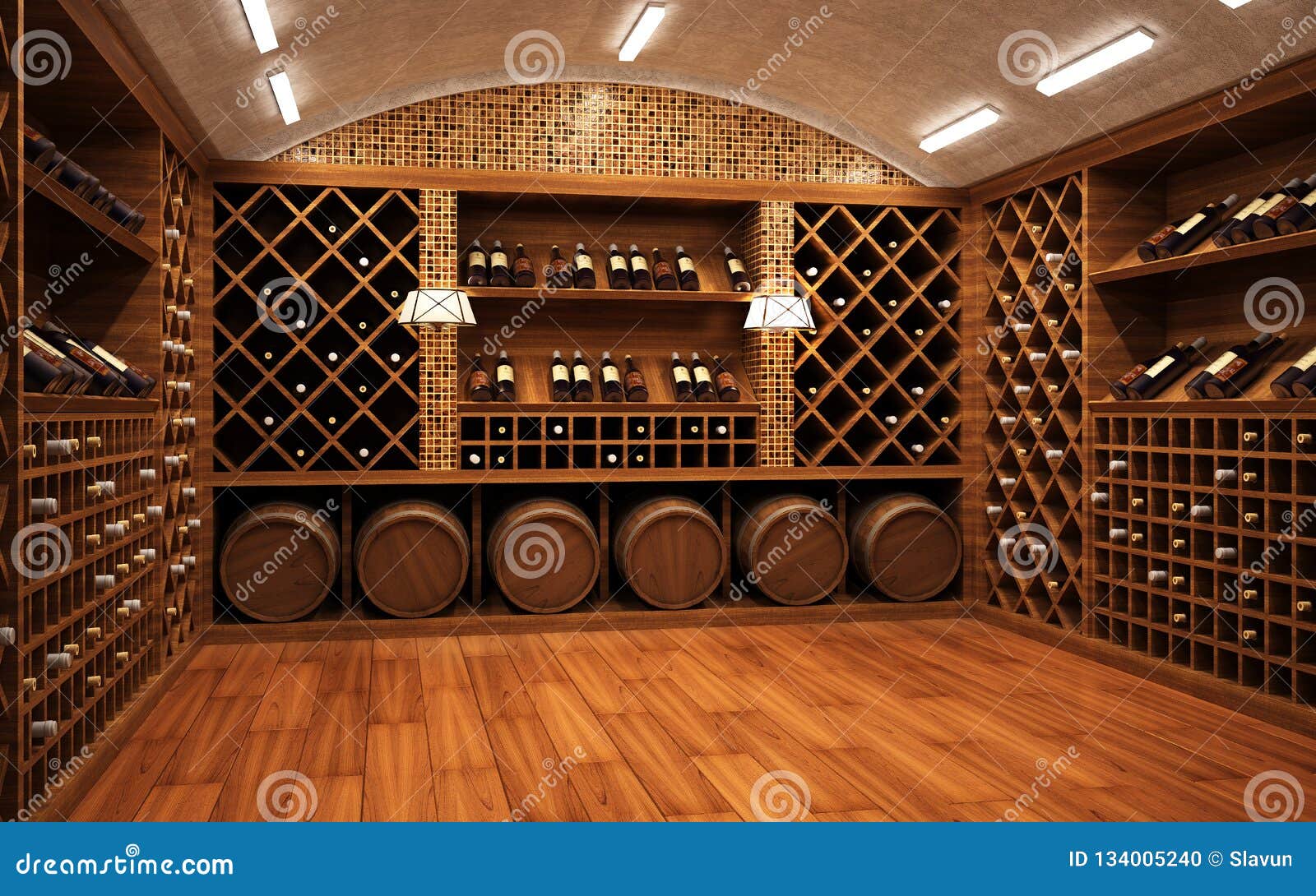 Bottles with Wine in a Modern Wine Vault Stock Photo - Image of ...