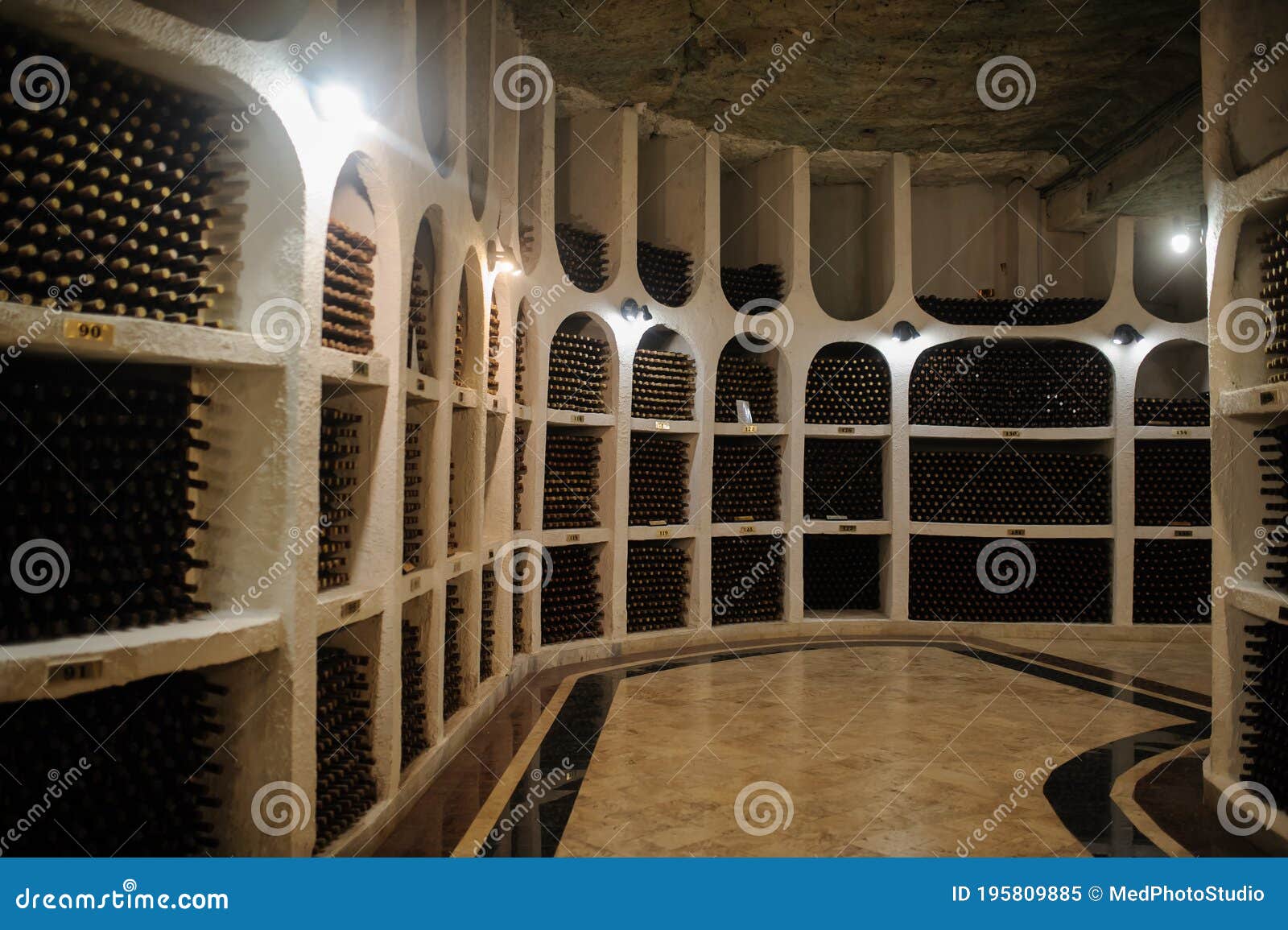 Bottles in Winery Cellars, Old Wine Bottles Storage in the Underground ...
