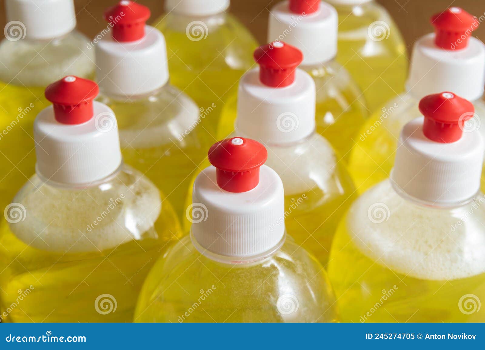 Bottles of Yellow Detergent Stock Image - Image of work, cleaning ...