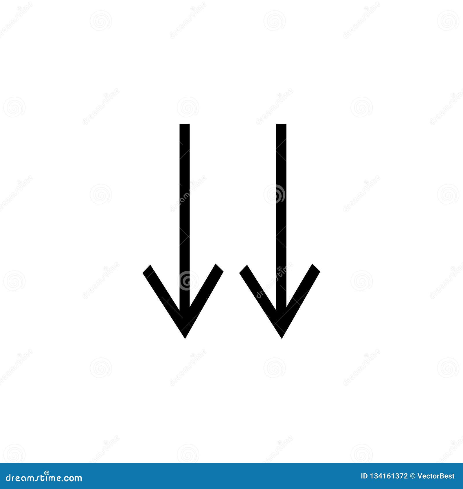 Bottom Arrows Icon Vector Sign and Symbol Isolated on White Background ...