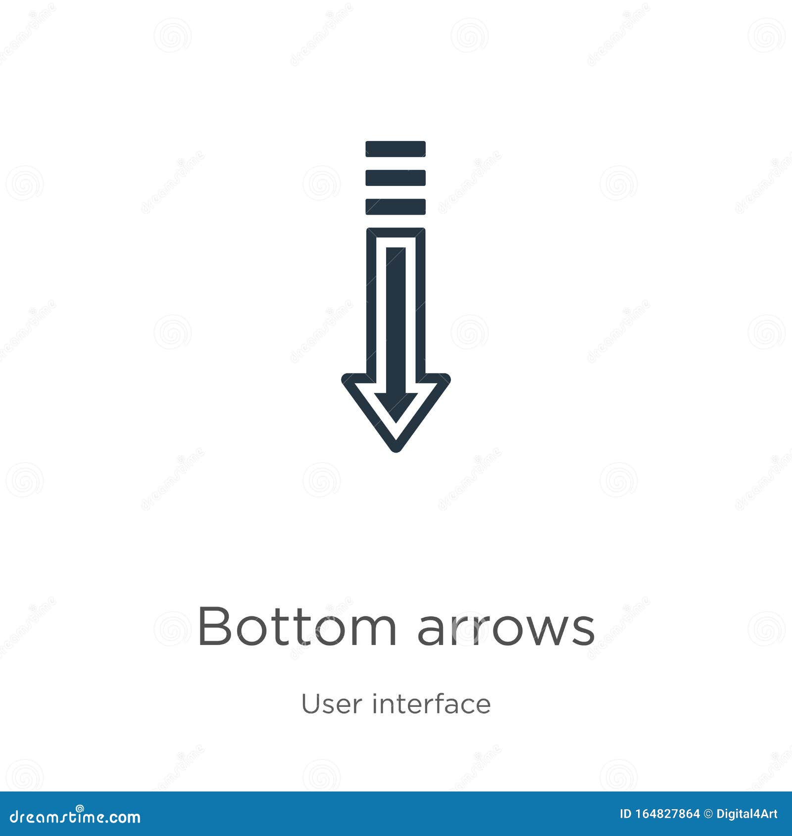 Bottom Arrows Icon Vector. Trendy Flat Bottom Arrows Icon from User ...
